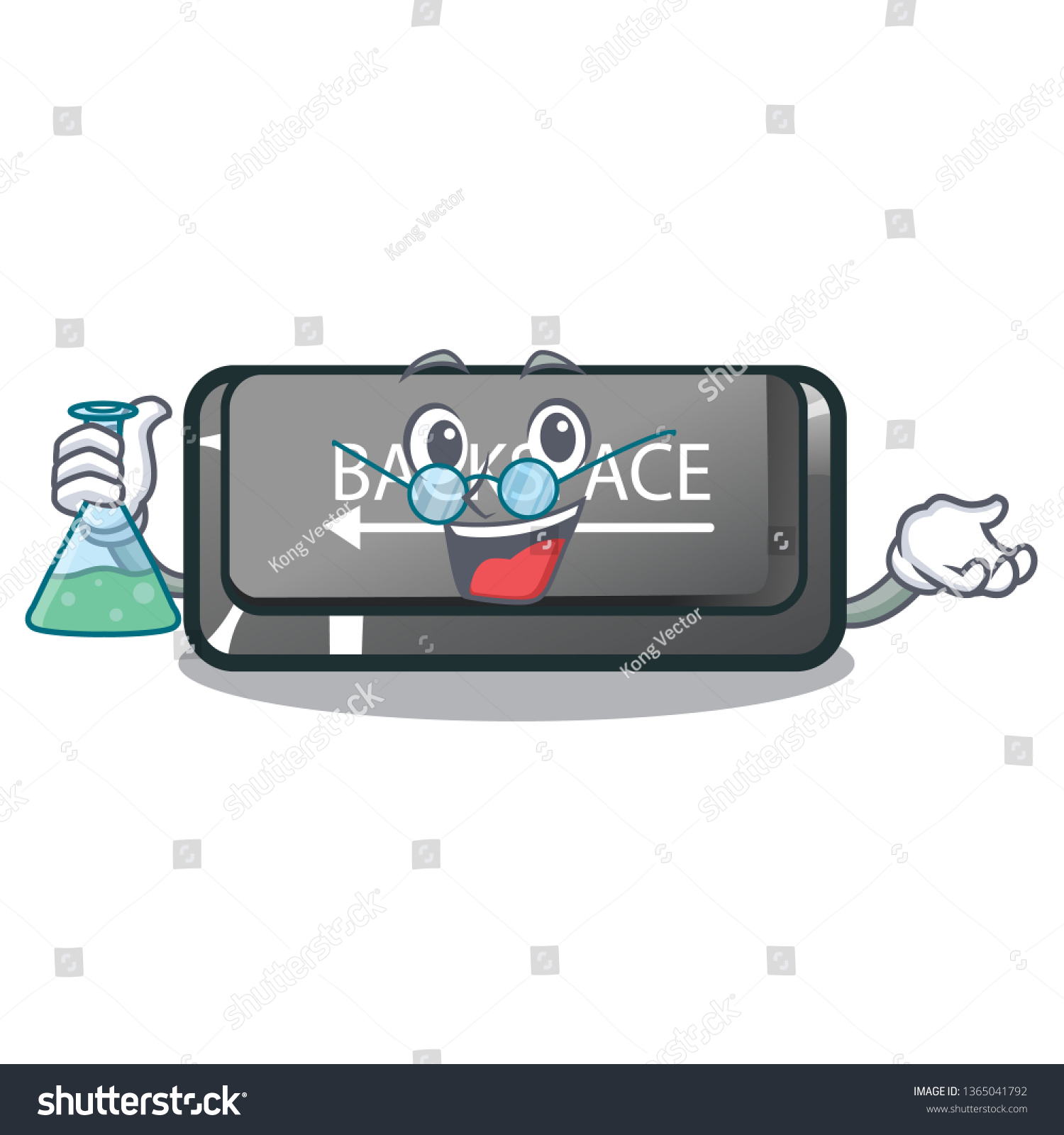 Professor Button Backspace Shape Cartoon Stock Vector (Royalty Free ...