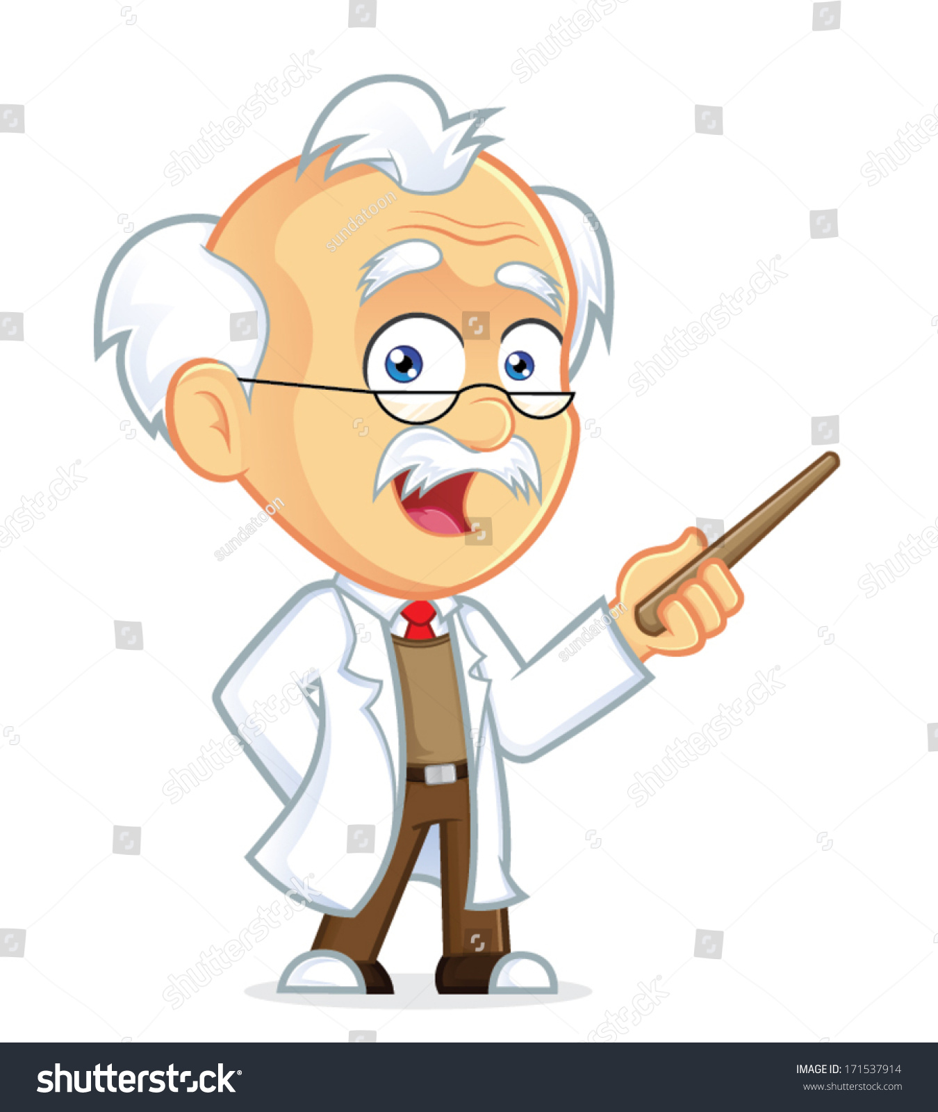Professor Holding Pointer Stick Stock Vector (Royalty Free) 171537914