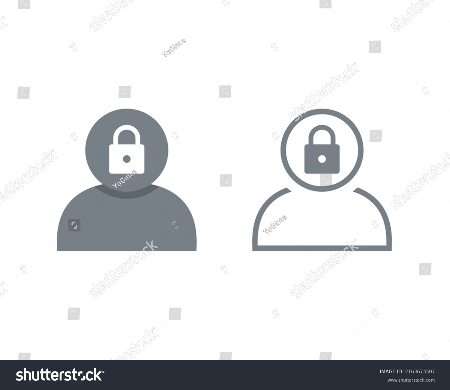 Profile Lock Icon User Login Vector Stock Vector (Royalty Free ...