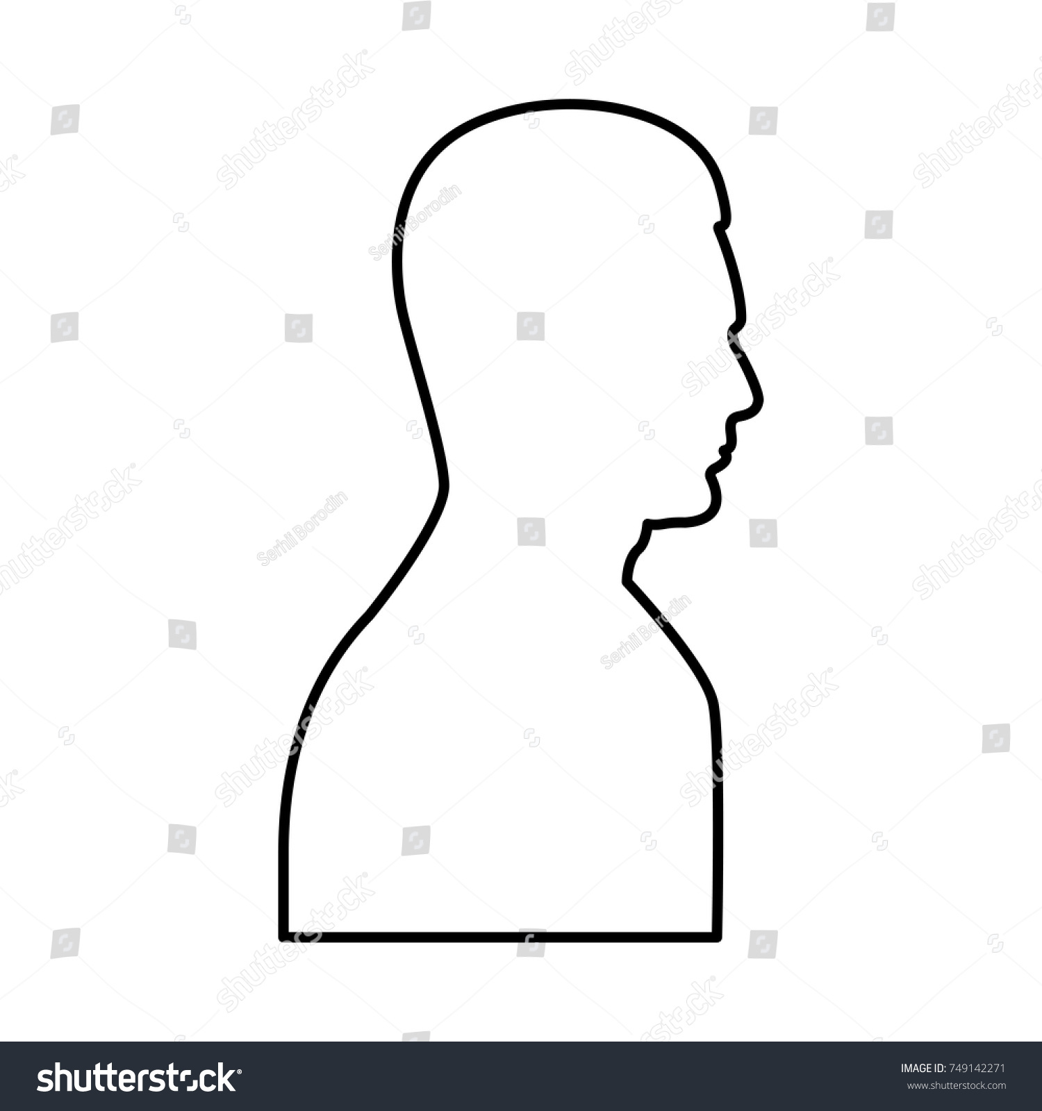Profile Side View Portrait Black Icon Stock Vector (Royalty Free) 749142271