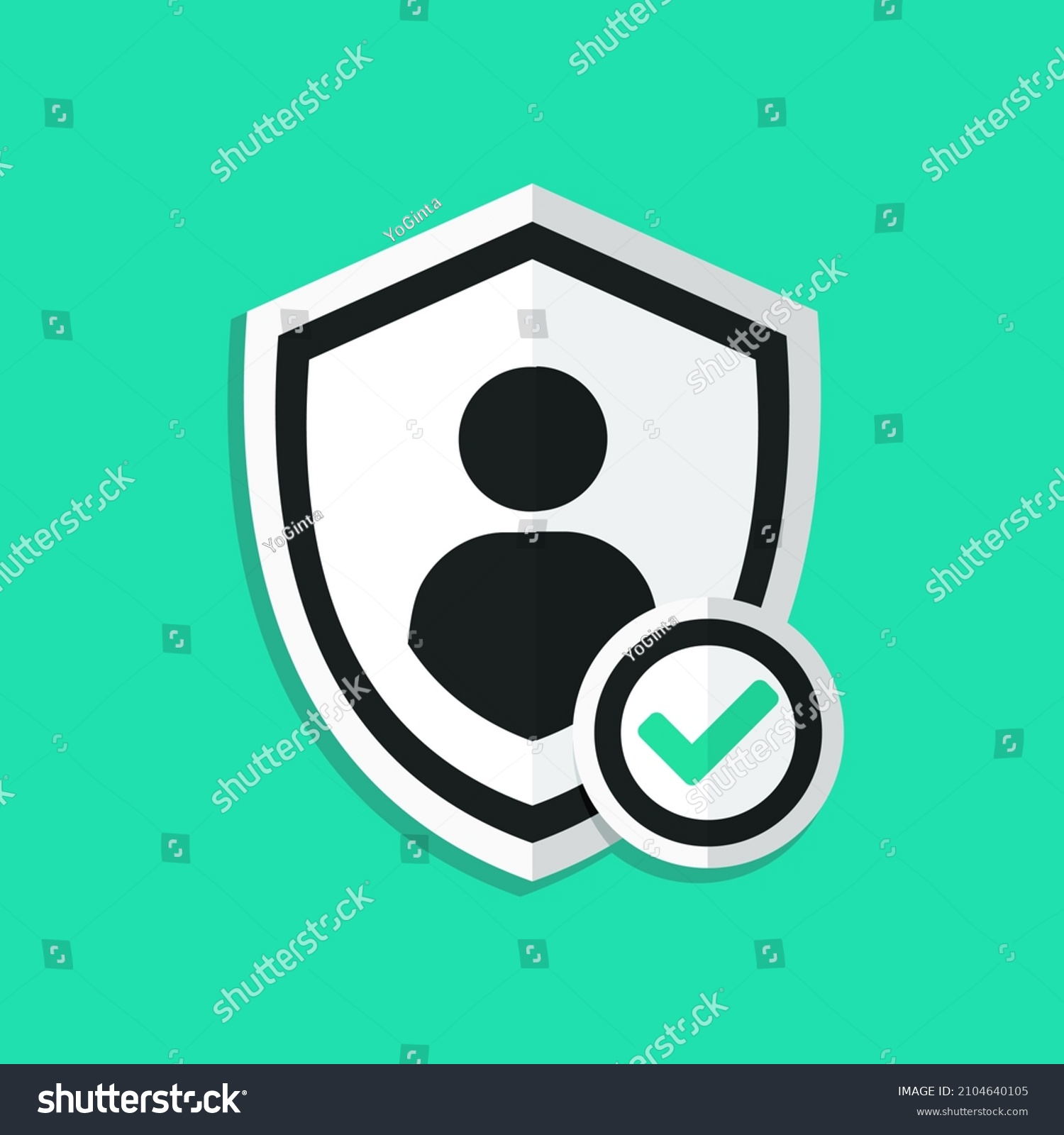 Profile Check Mark Shield Secure Profile Stock Vector (Royalty Free ...