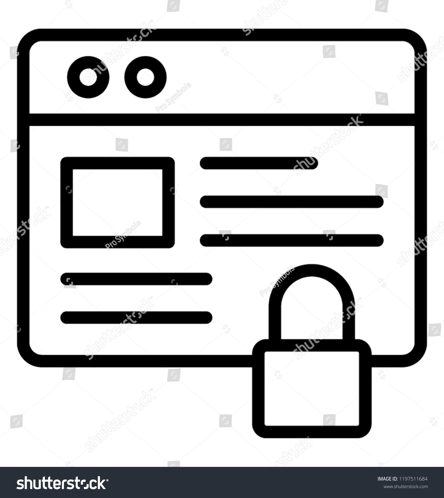Profile Padlock Symbol Secured Profile Stock Vector (Royalty Free ...