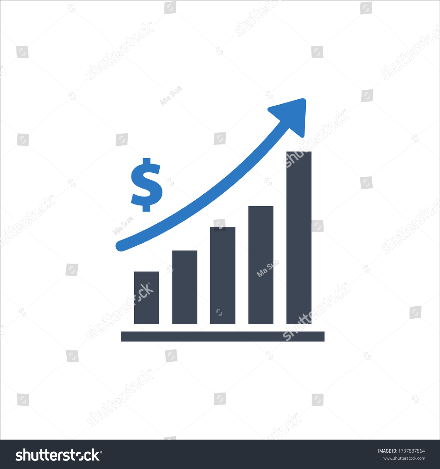 Profit Chart Vector Icon On White Stock Vector (Royalty Free ...