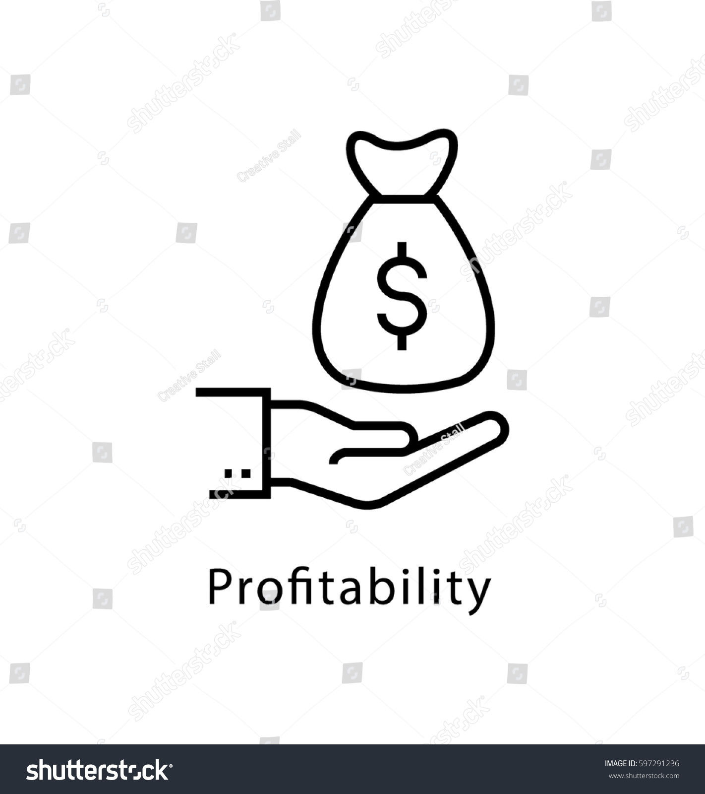 Profitability Vector Line Icon Stock Vector (Royalty Free) 597291236 ...