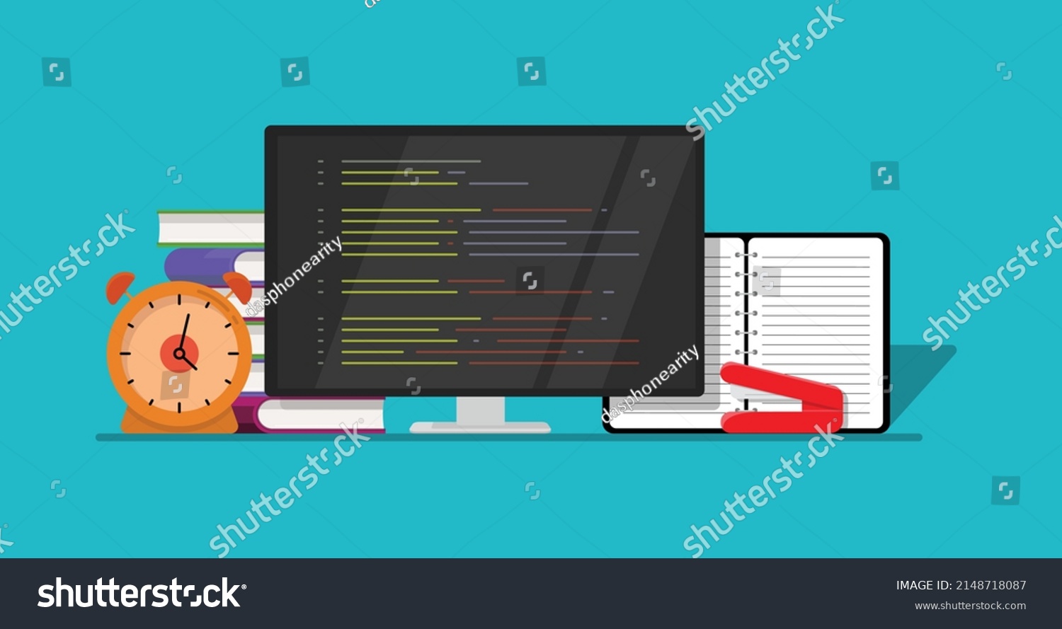 Programmer Desktop Illustration Idea Software Web Stock Vector (Royalty ...