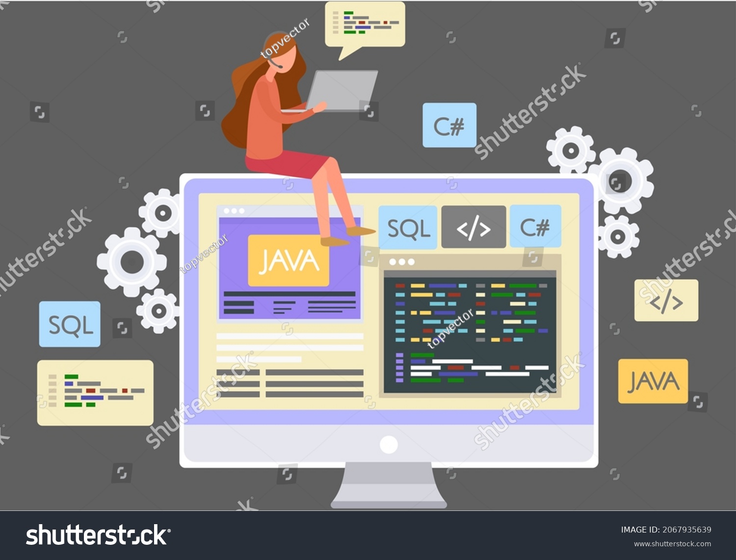 Programmer Engineering Coding Programmer Working On Stock Vector ... Programmer Engineering Coding Programmer Working On Stock Vector ...