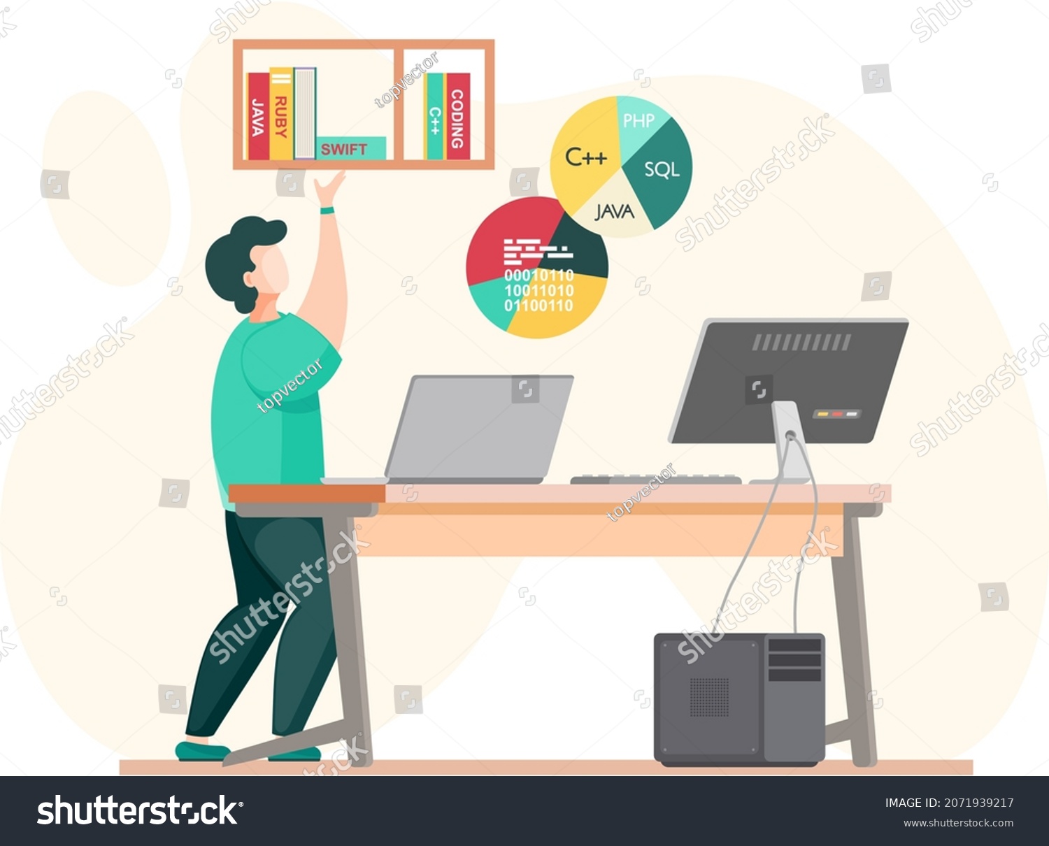 Programmer Engineering Coding Programmer Working On Stock Vector ... Programmer Engineering Coding Programmer Working On Stock Vector ...