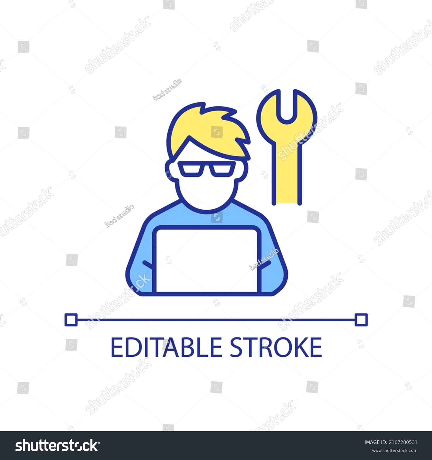 Programmer Rgb Color Icon Technical Specialist Stock Vector (Royalty ...