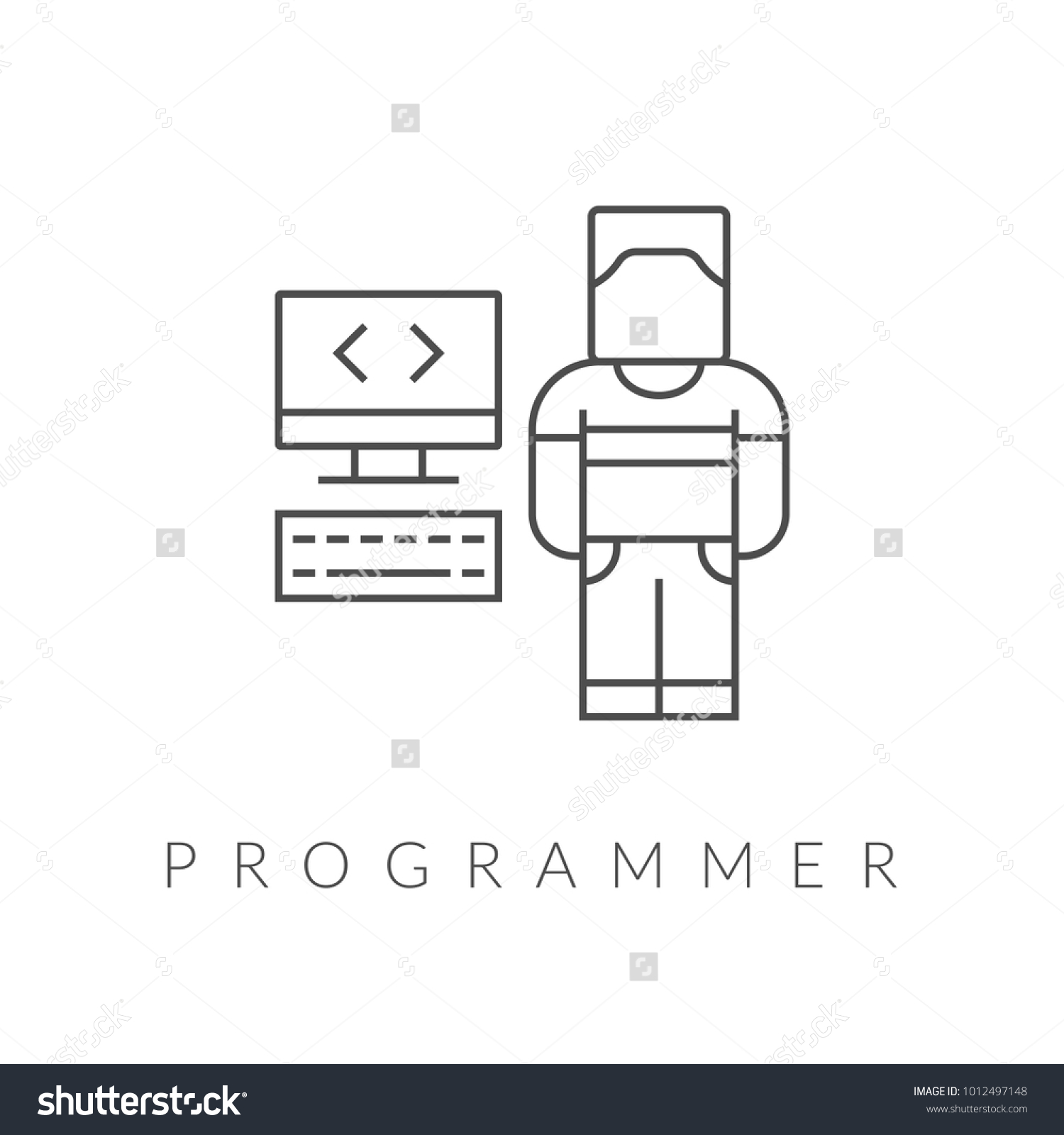 Programmer Vector Icon People Profession Symbol Stock Vector (Royalty ...