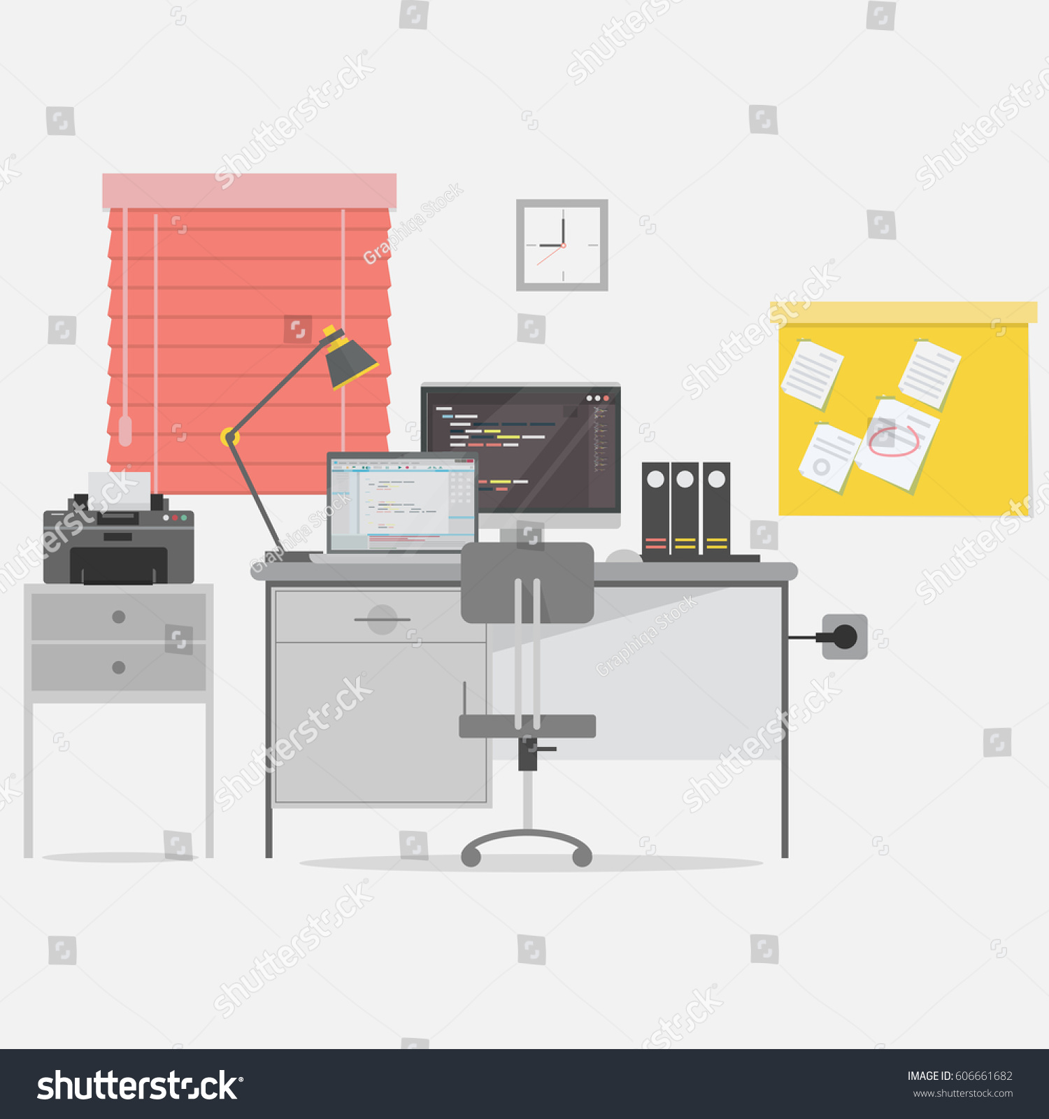 Programmer Workspace Background Stock Vector (Royalty Free) 606661682 ... Programmer Workspace Background Stock Vector (Royalty Free) 606661682 ...
