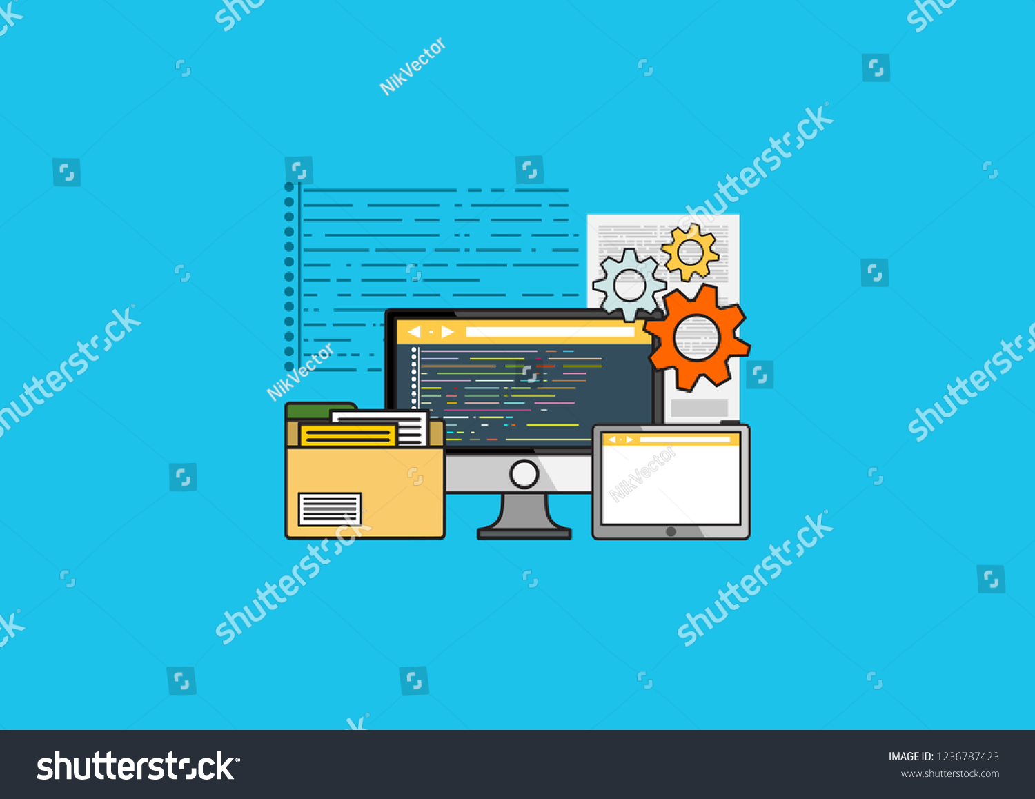 Programming Coding Programming Banner Flat Design Stock Vector (Royalty ... Programming Coding Programming Banner Flat Design Stock Vector (Royalty ...
