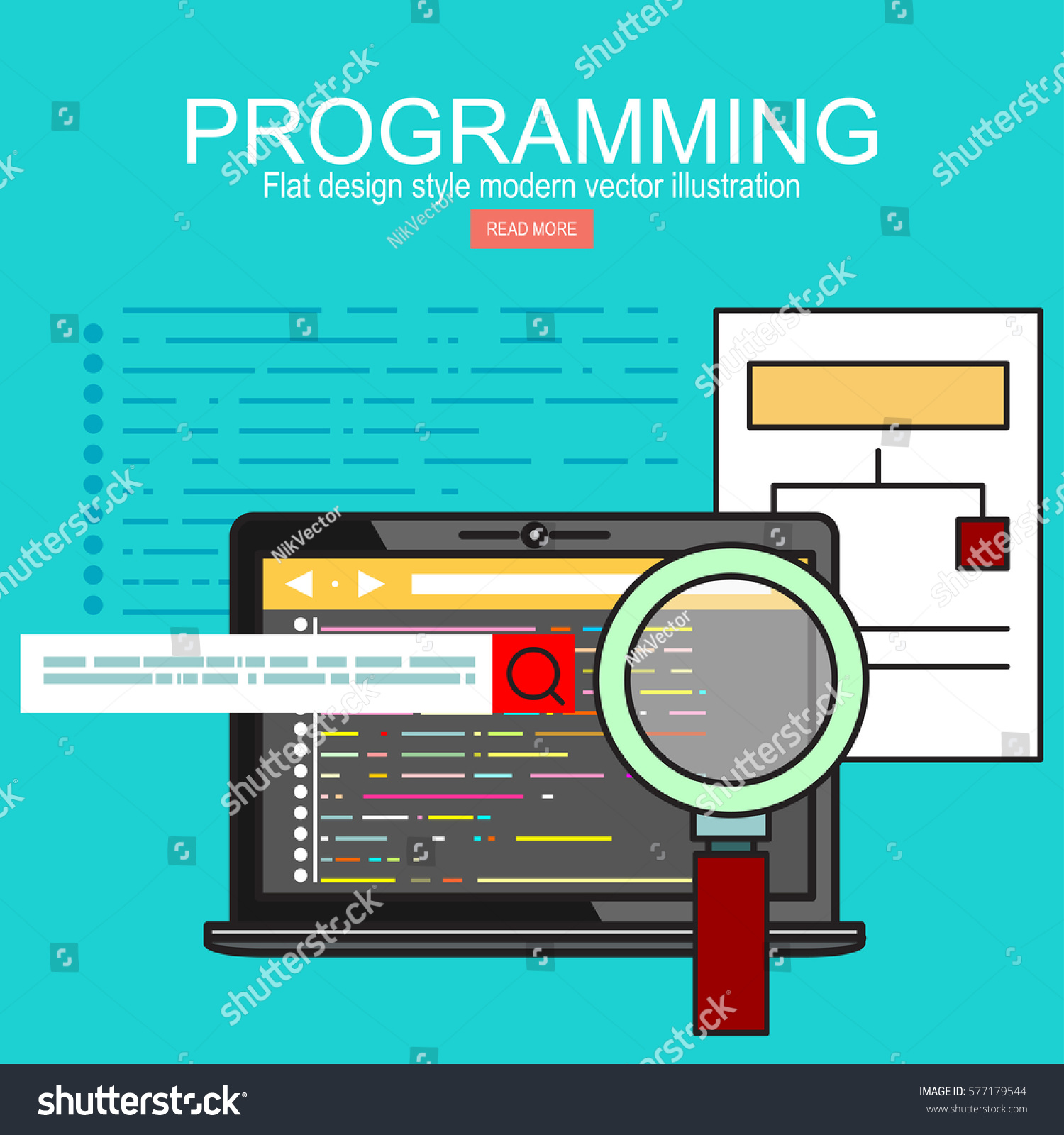 Programming Coding Programming Banner Flat Design เวกเตอร์สต็อก ปลอดค่าลิขสิทธิ์ 577179544