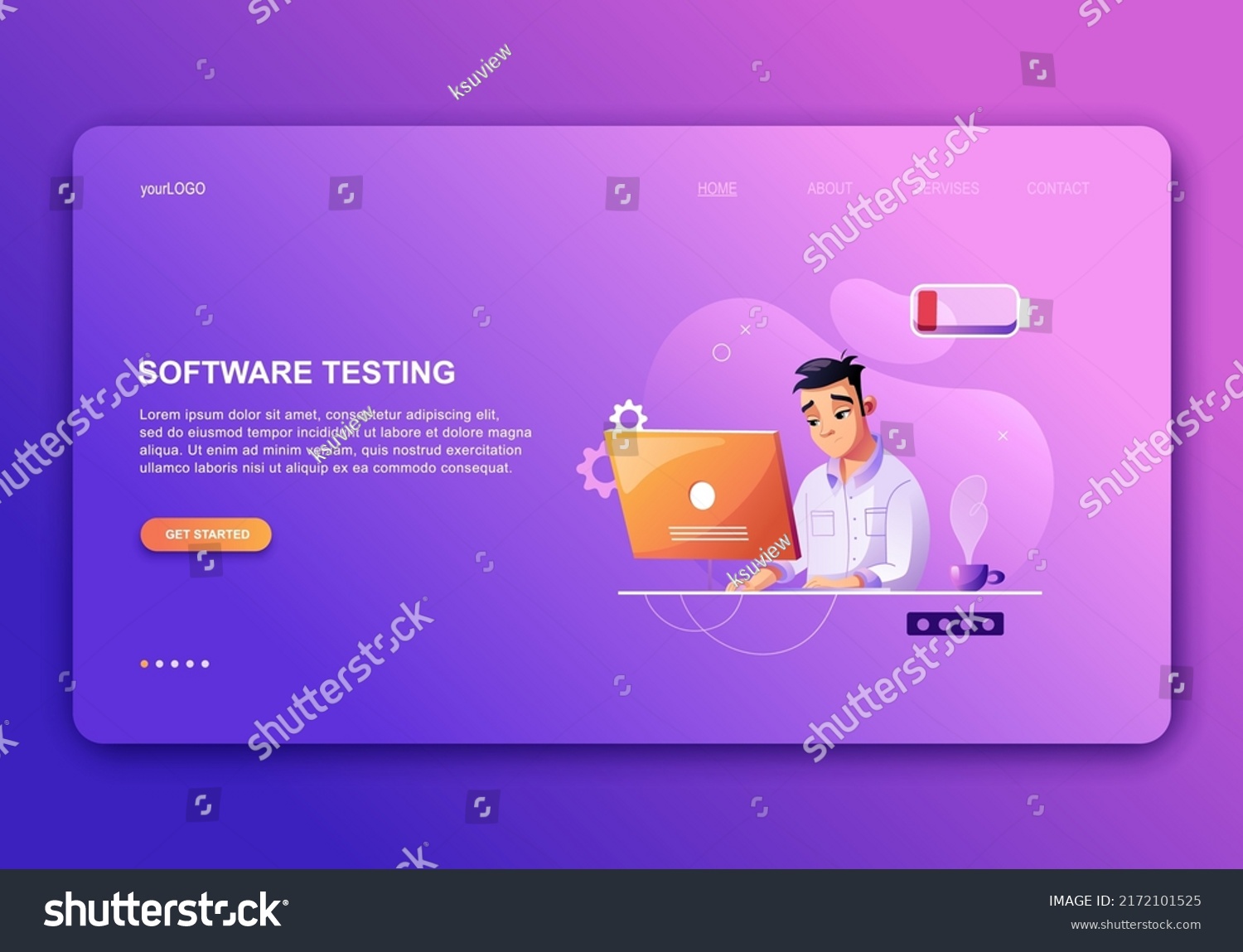 Programming Concept Programmer Tired Work Vector Stock Vector Royalty Free 2172101525