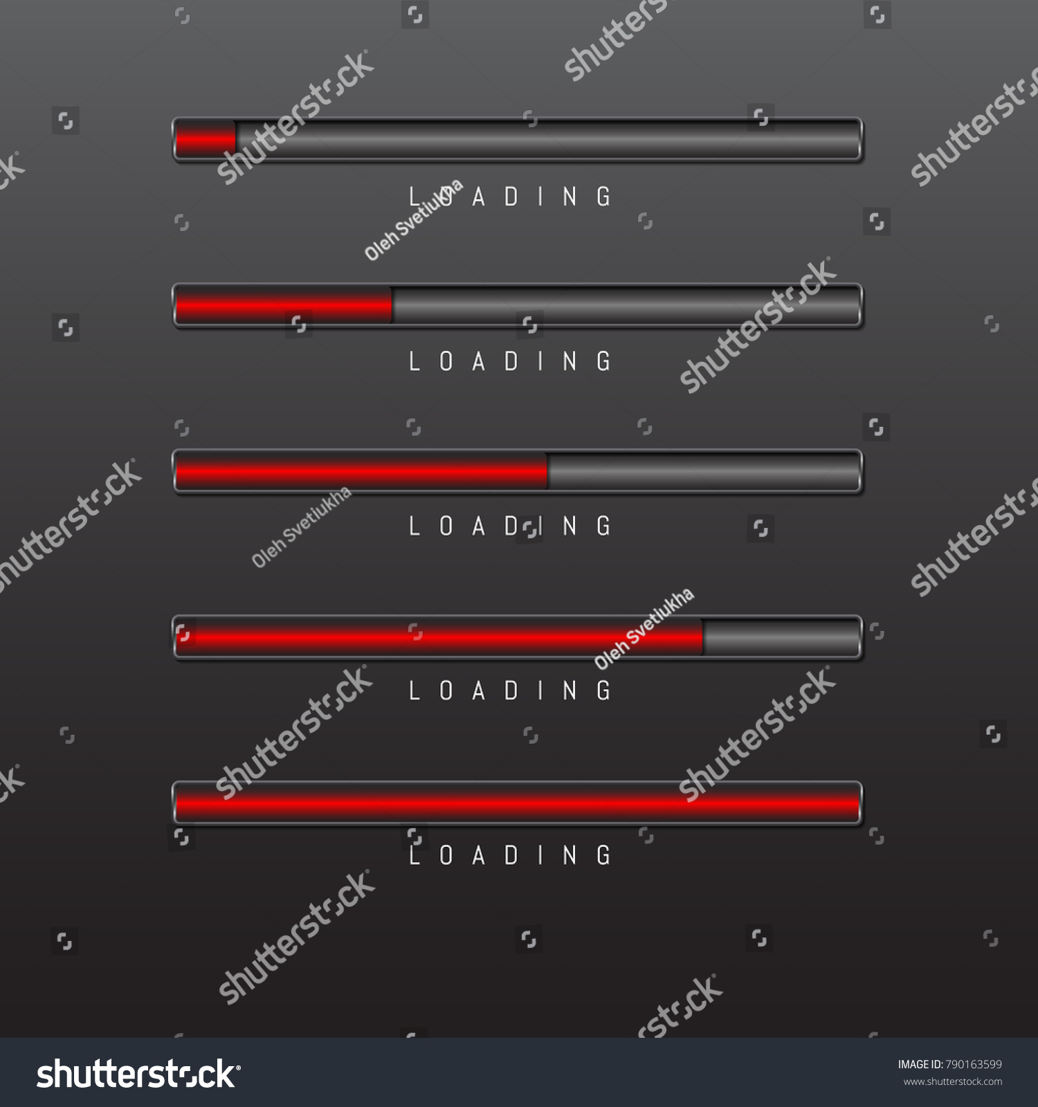 Progress Bar Loading Red Color On: vector de stock (libre de regalías ...
