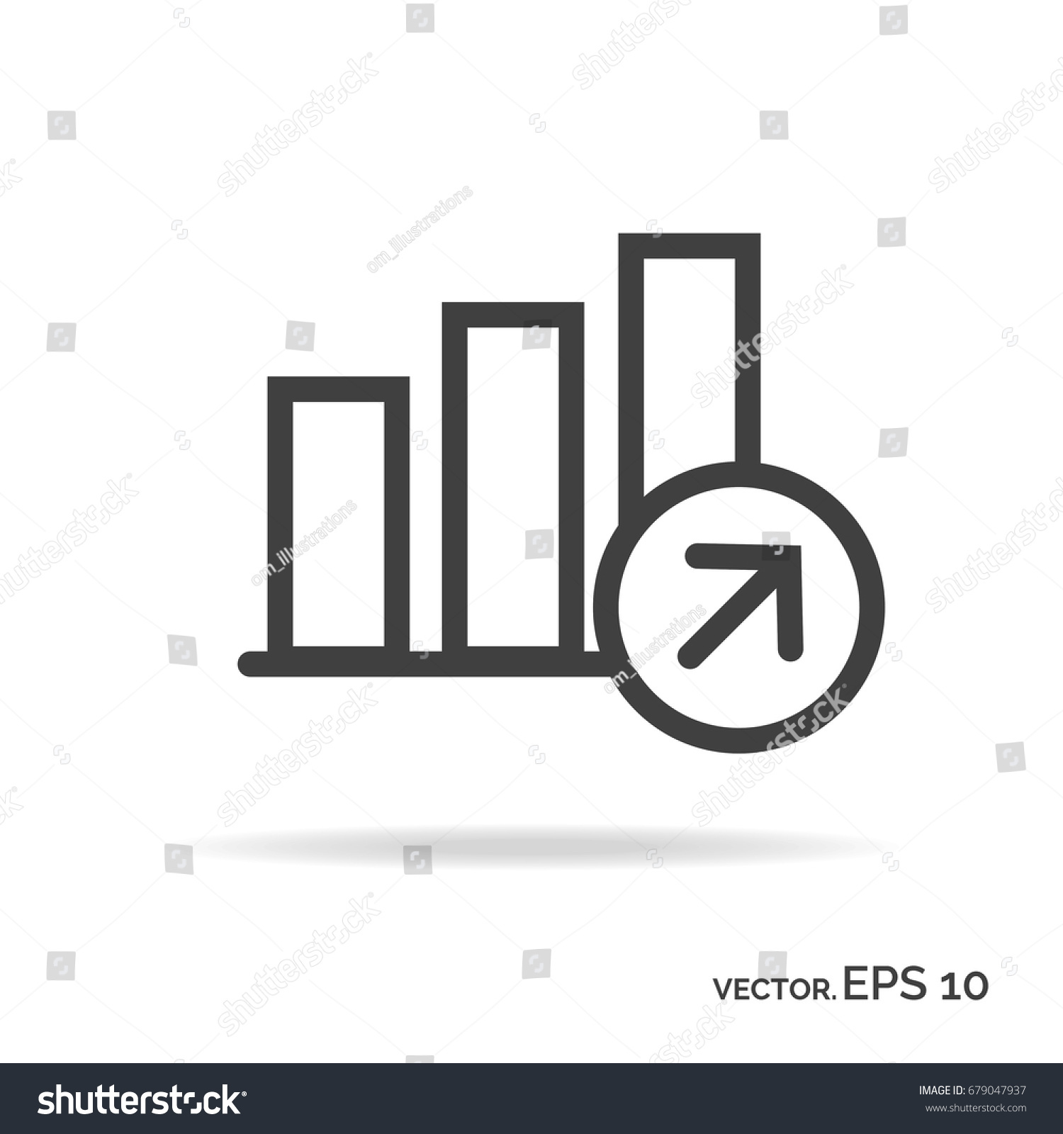 Progress Graph Outline Icon Black Color Stock Vector (Royalty Free ...