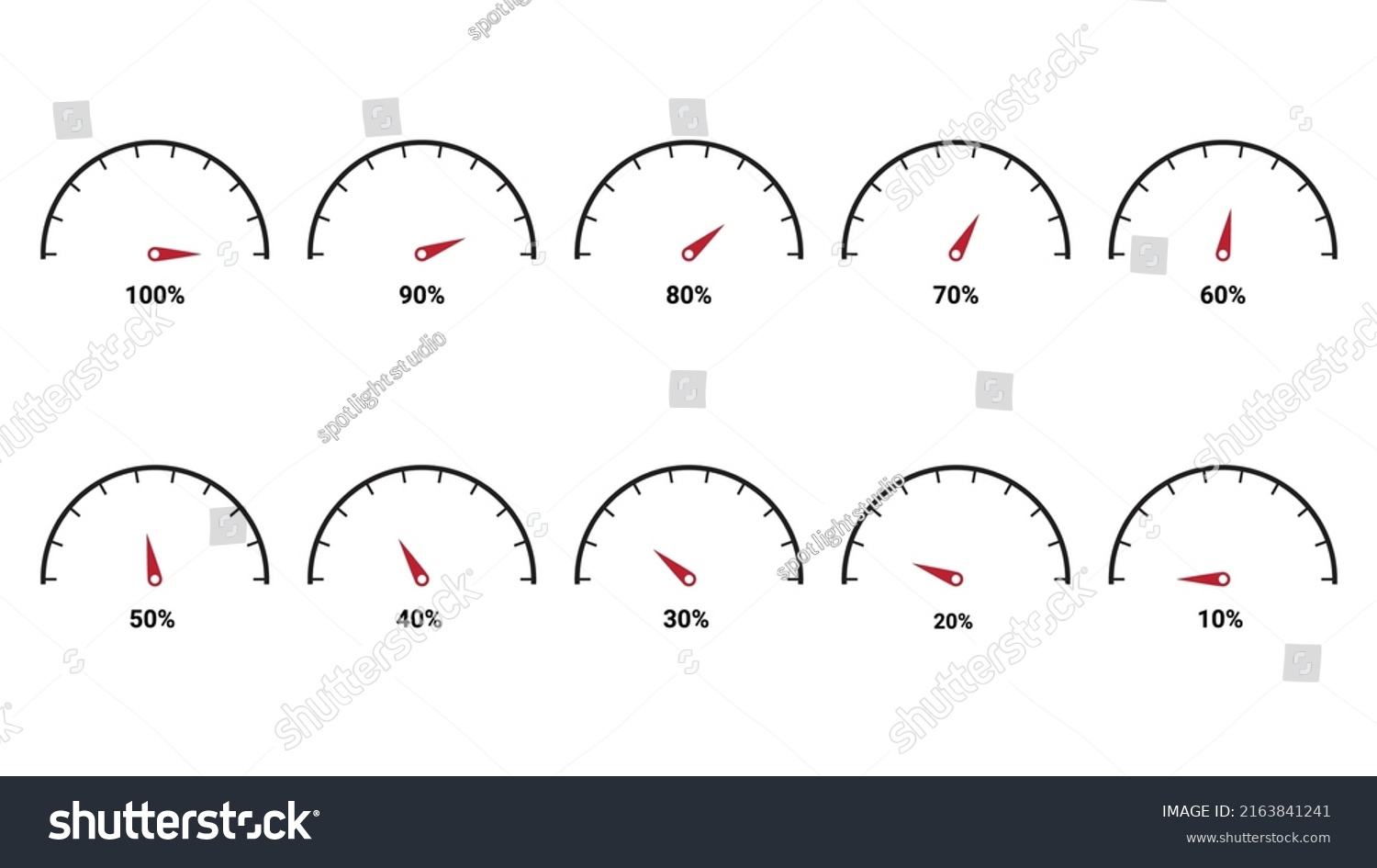 Progress Meter Infographic Vector Illustration Set Stock Vector ...
