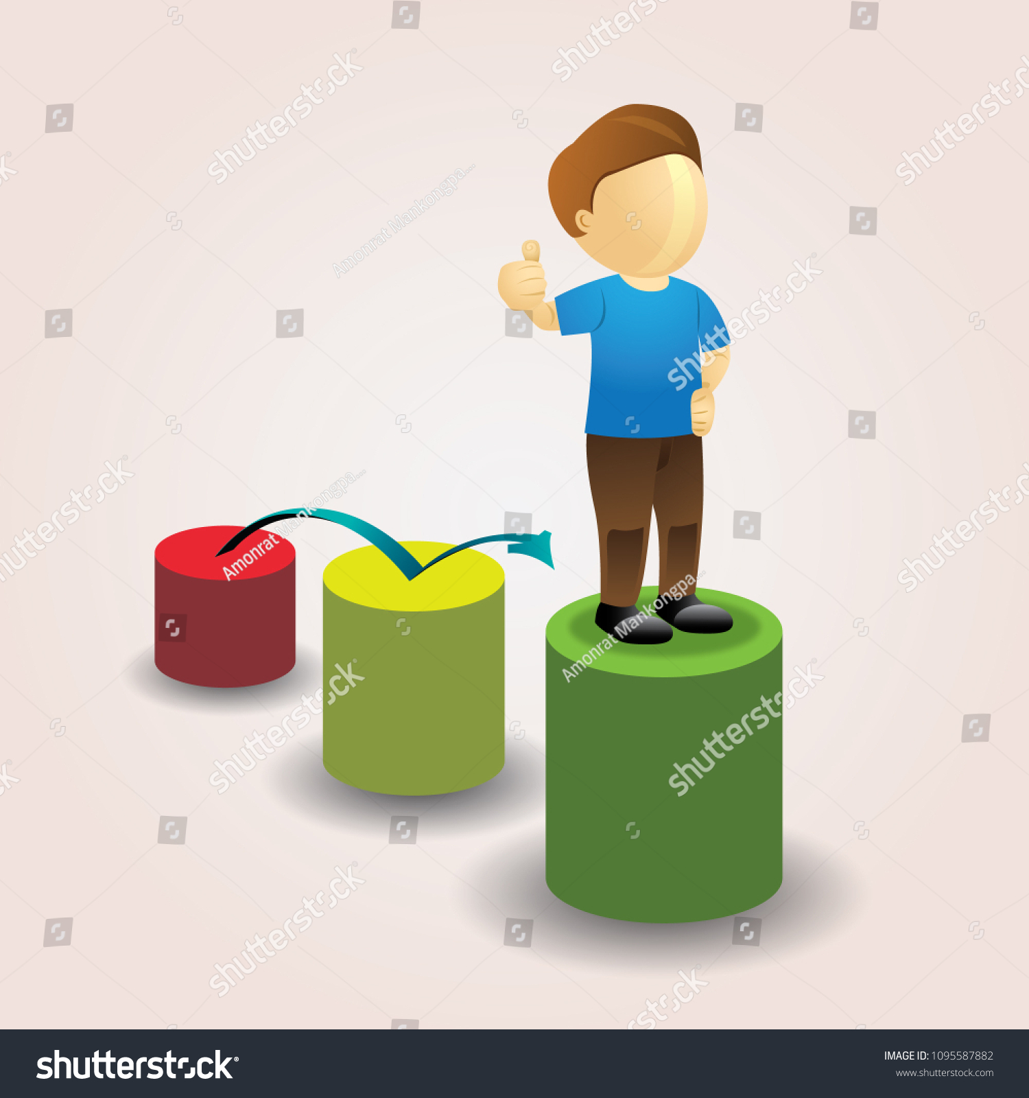 Progressive Growth Increase Cartoon Stock Vector (Royalty Free ...