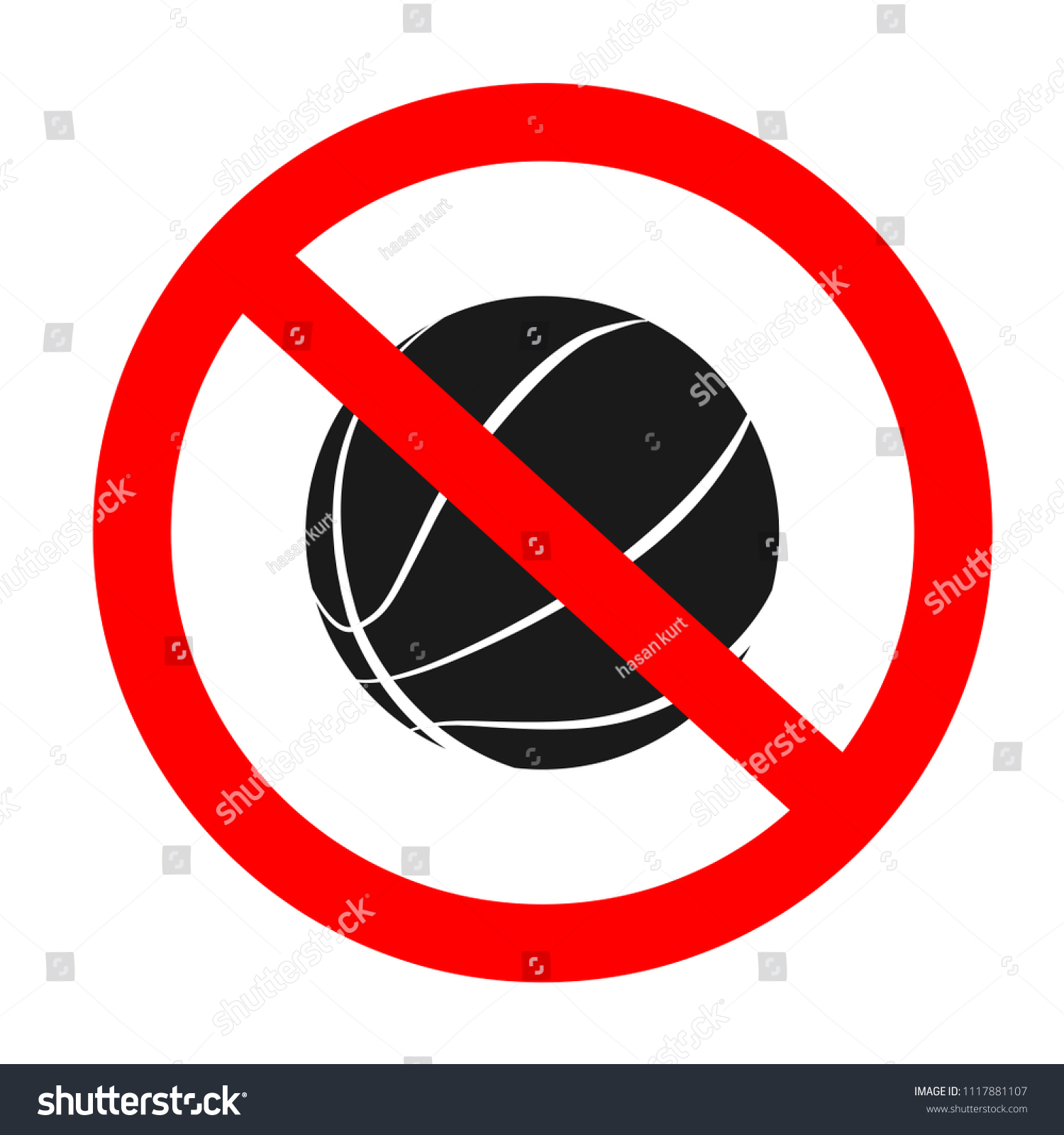 Prohibited Basketball Vector Sing Stock Vector (Royalty Free) 1117881107