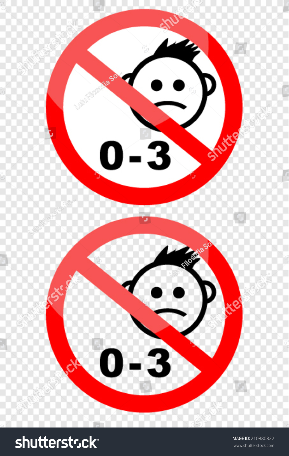 Prohibited Using Children Under Three Years Stock Vector 210880822 ...