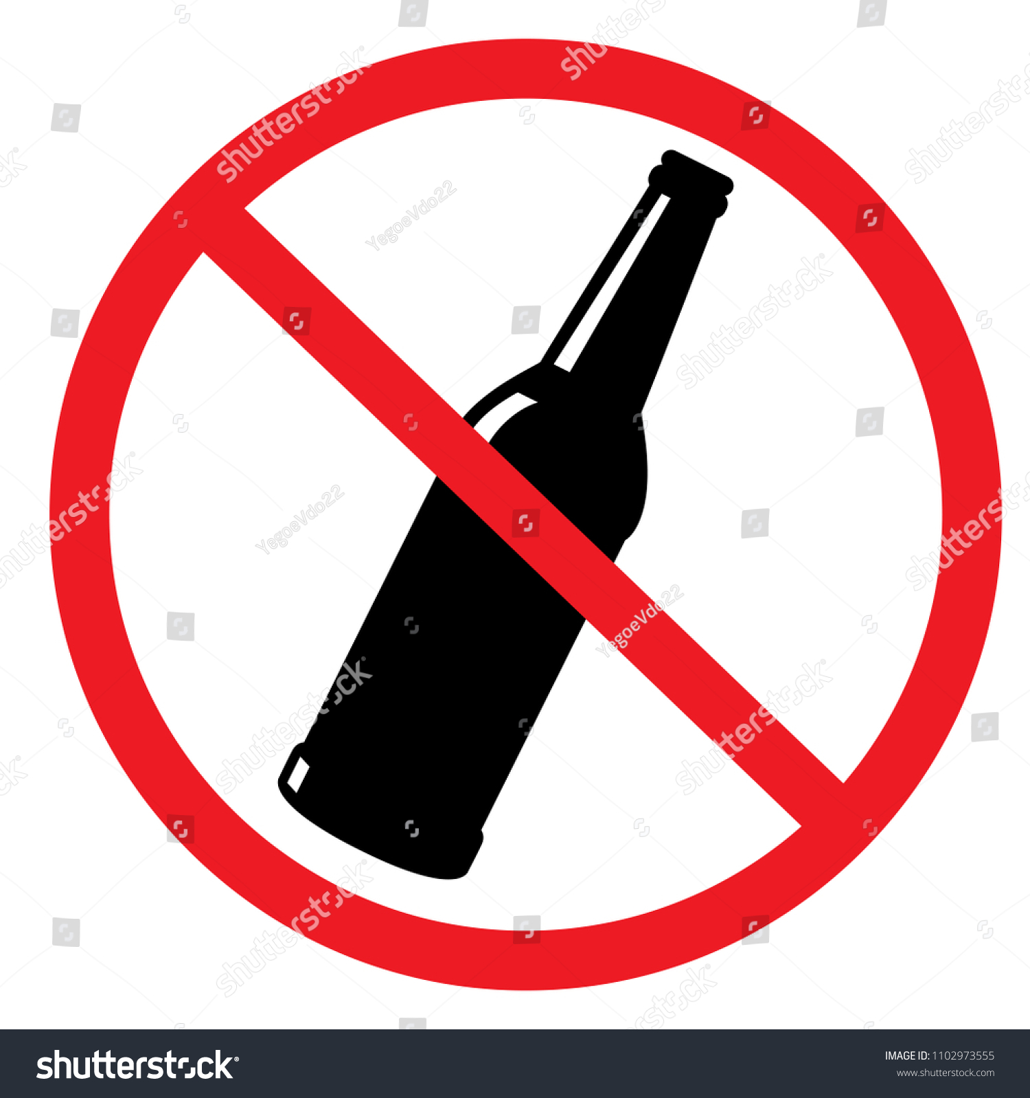 Prohibited Items Bottles Vector Icon Stock Vector (Royalty Free ...