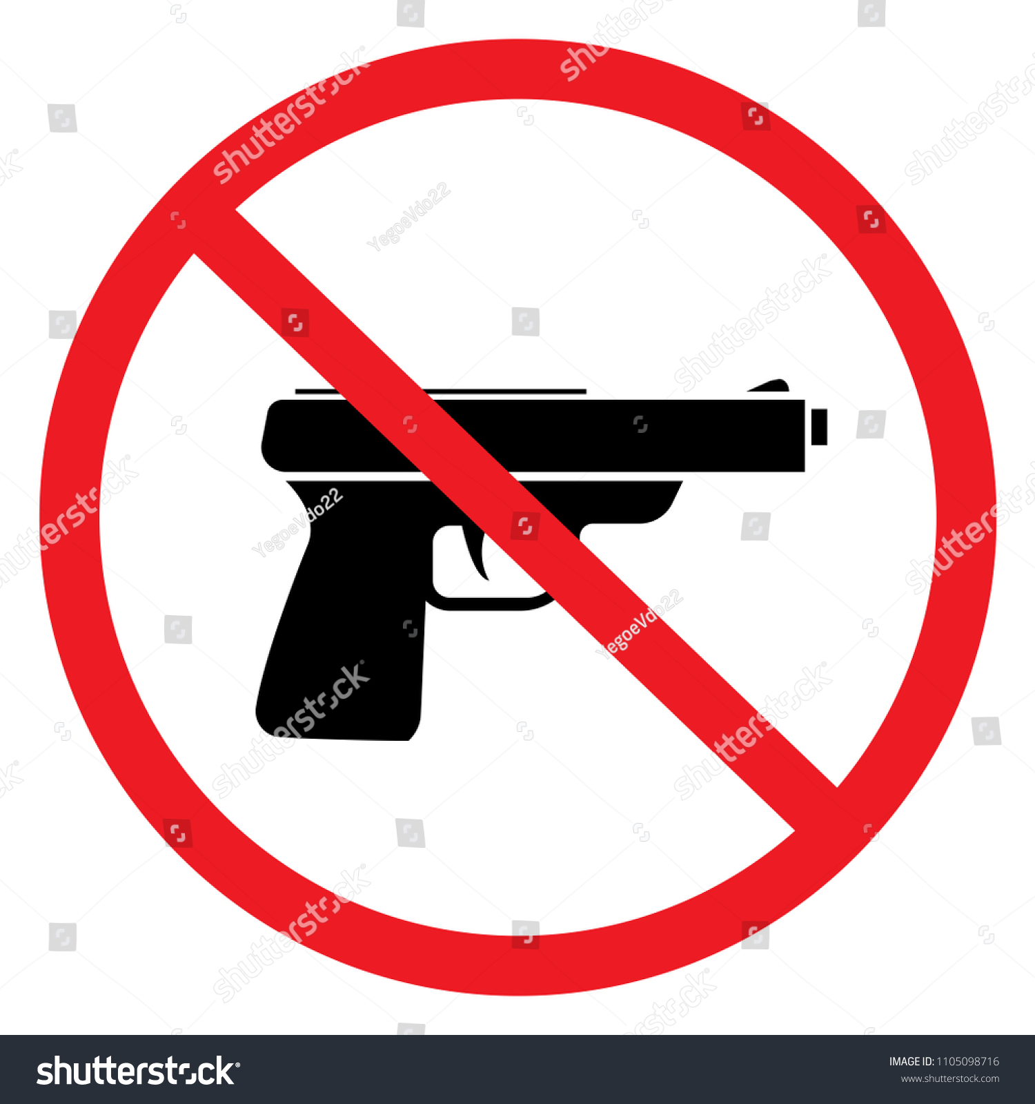 Prohibited Items Firearms Weapons Vector Icons 스톡 벡터(로열티 프리) 1105098716 ...