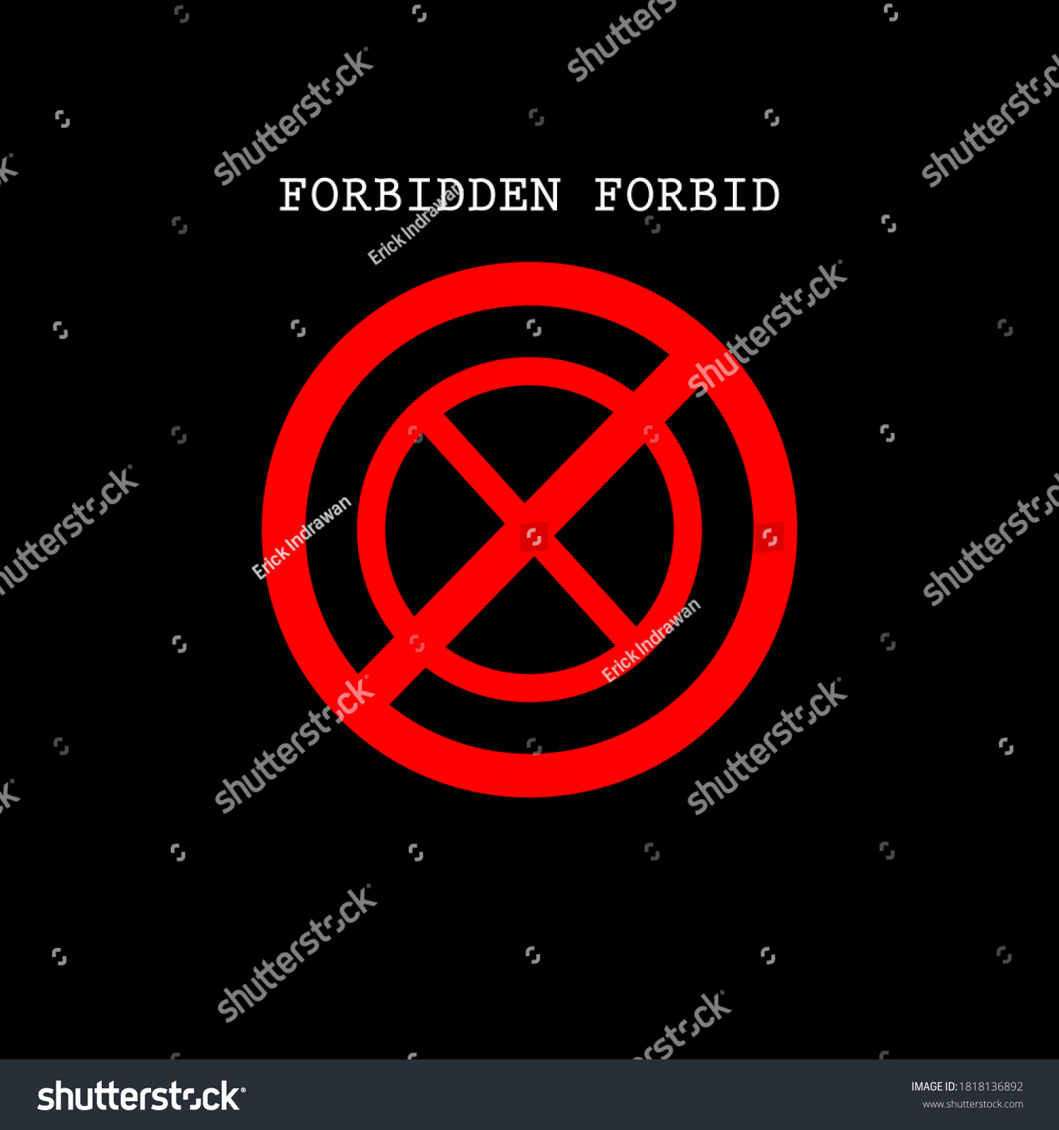 Prohibited Logos Black Background Stock Vector (Royalty Free) 1818136892