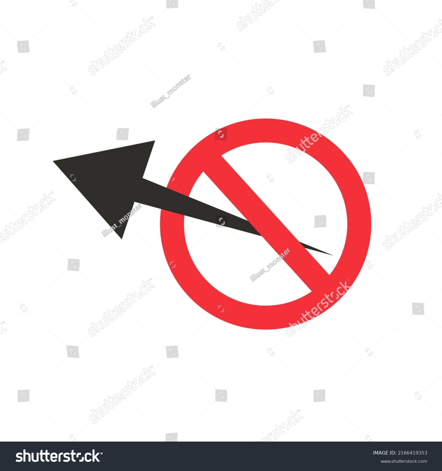 Prohibited Mark Arrow Stop Sign Vector Stock Vector (Royalty Free ...
