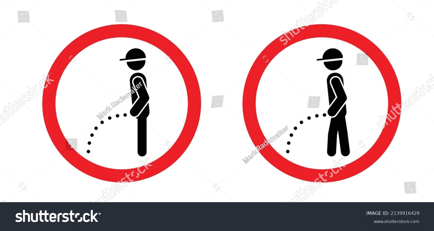 Prohibited No Peeing Pee Sign Warning Stock Vector Royalty Free