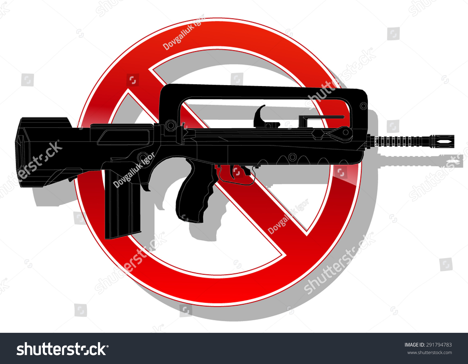 Prohibited Sign No Weapon Vector Illustration Stock Vector (Royalty ...