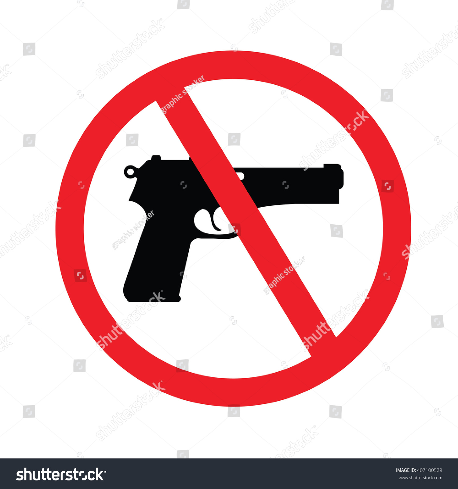 Prohibited Sign No Weapon Vector Illustration Stock Vector (Royalty ...