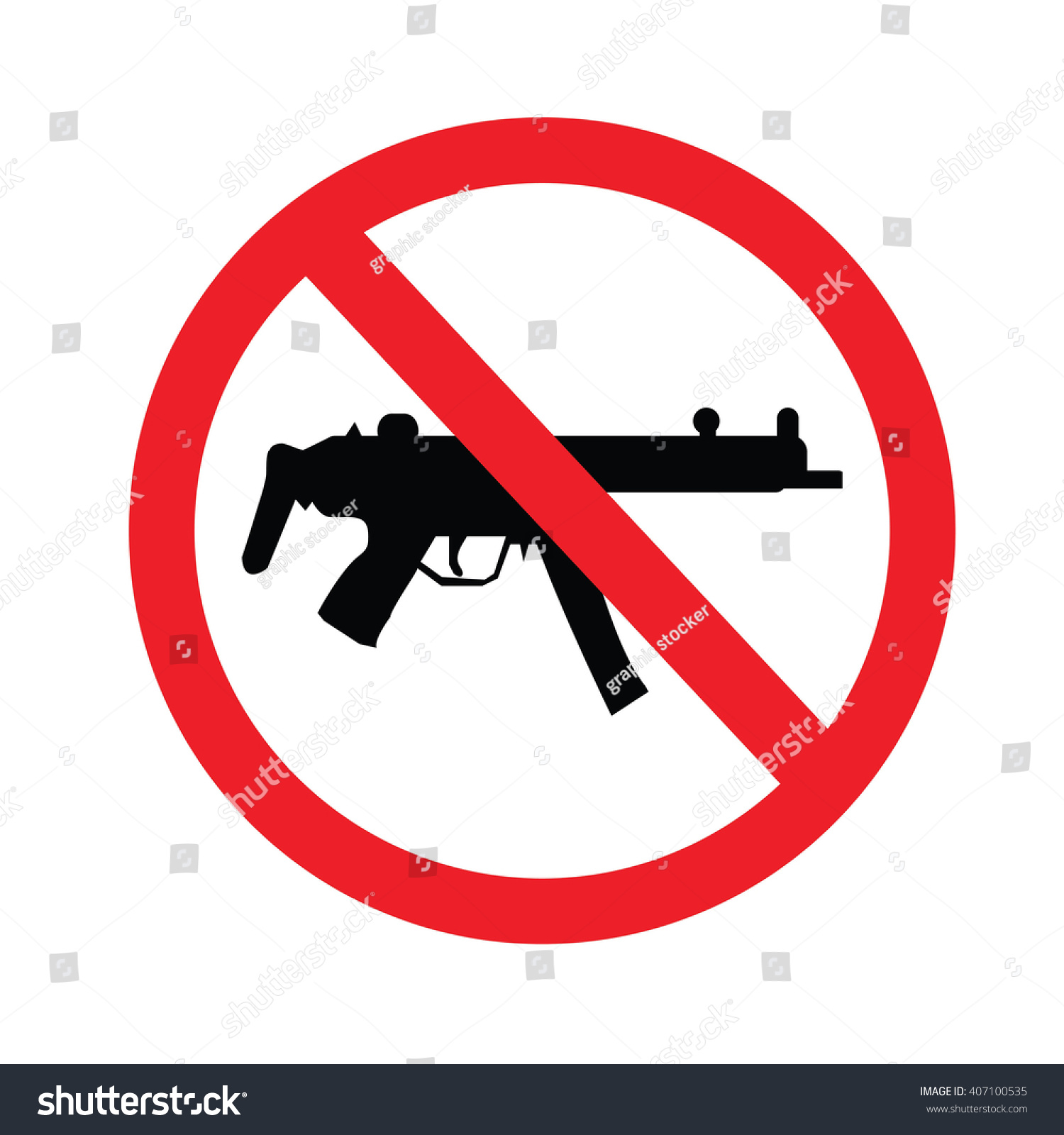 Prohibited Sign No Weapon Vector Illustration: vector de stock (libre ...