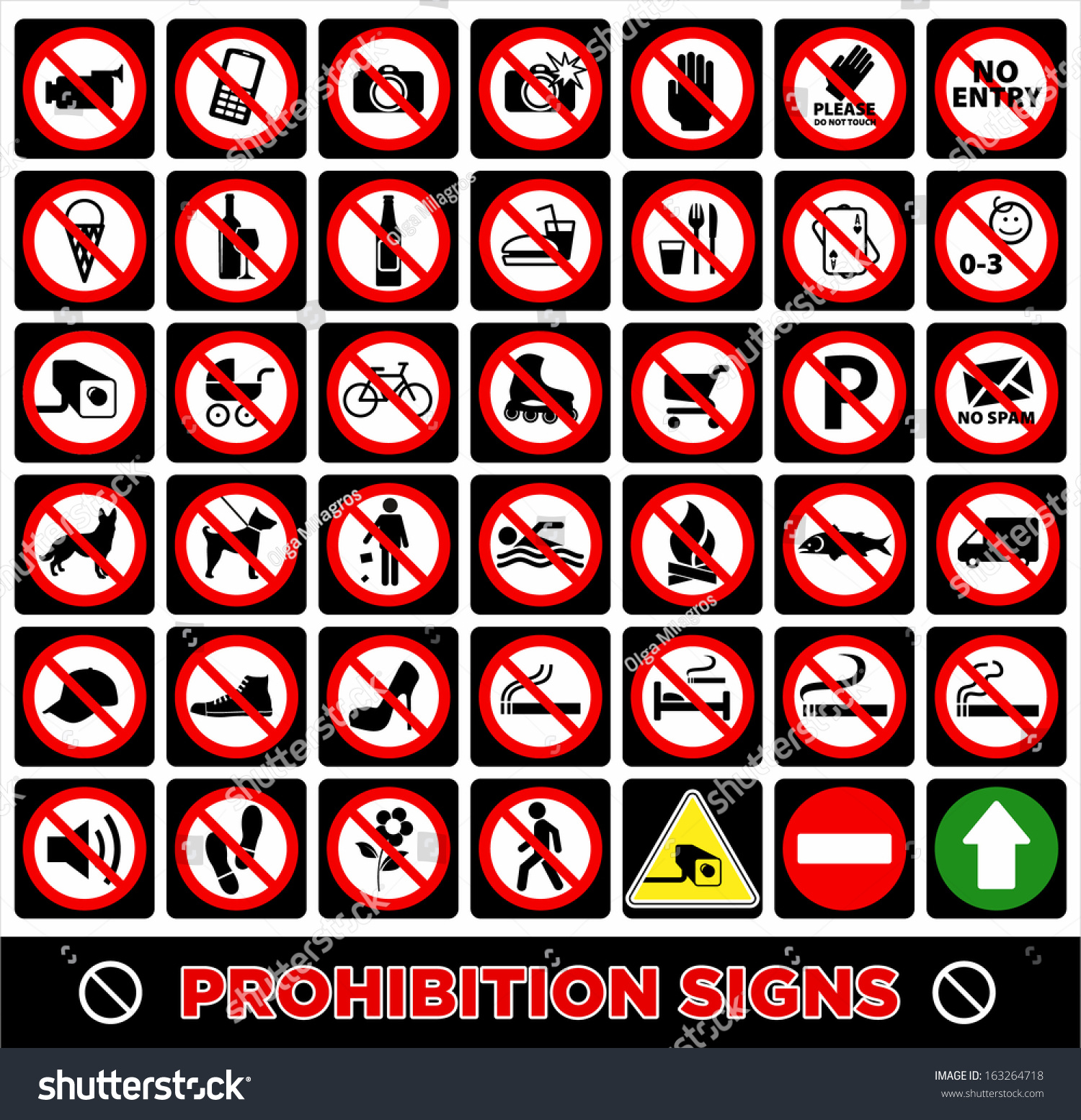 Prohibition Set Symbol Stock Vector (Royalty Free) 163264718
