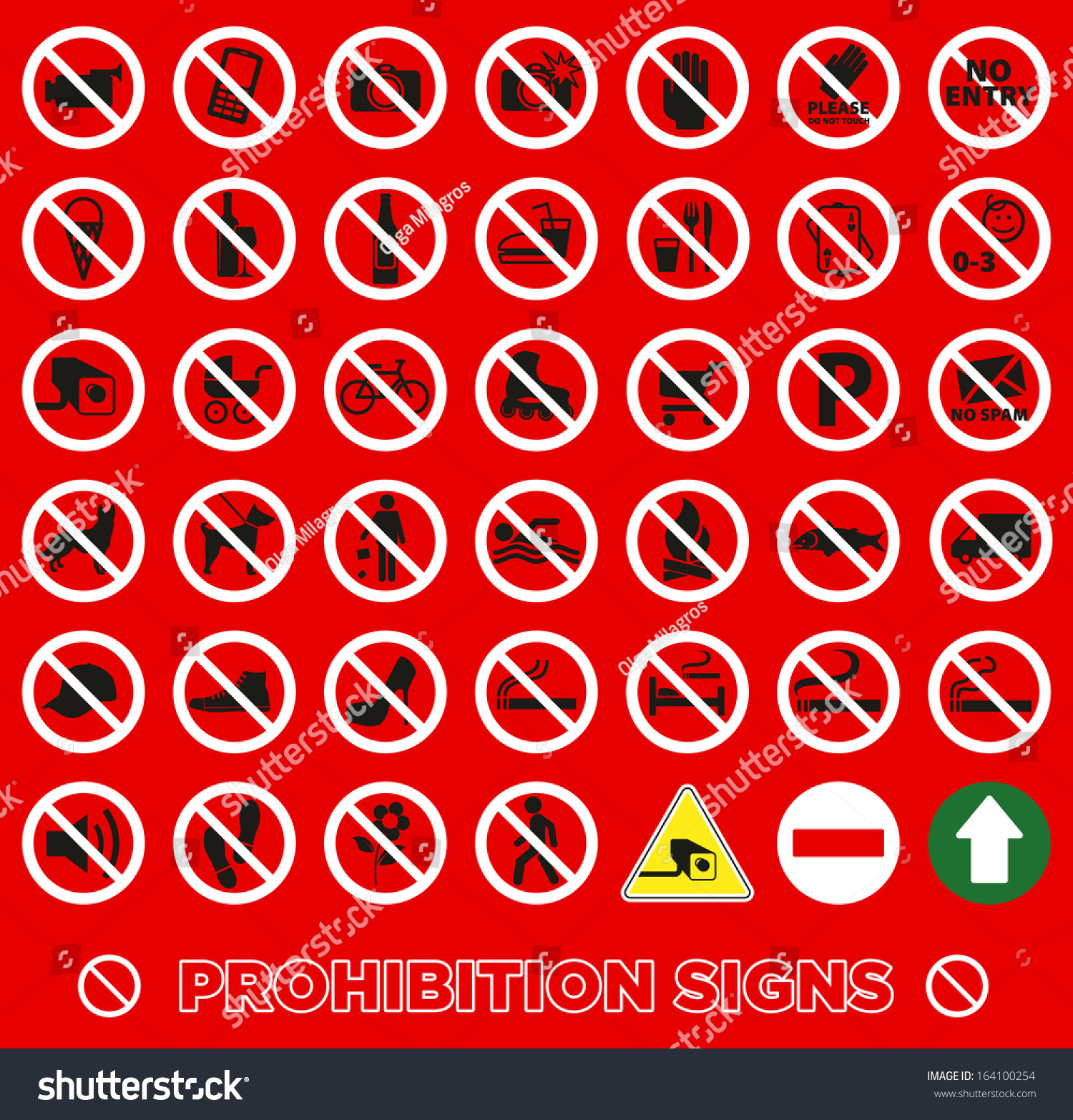 Prohibition Set Symbol Stock Vector (Royalty Free) 164100254 | Shutterstock