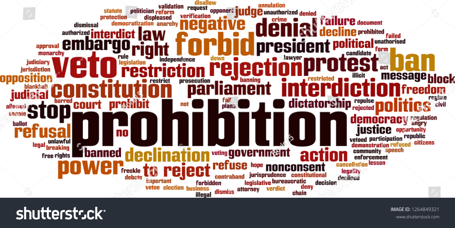 Prohibition Word Cloud Concept Vector Illustration Stock Vector ...