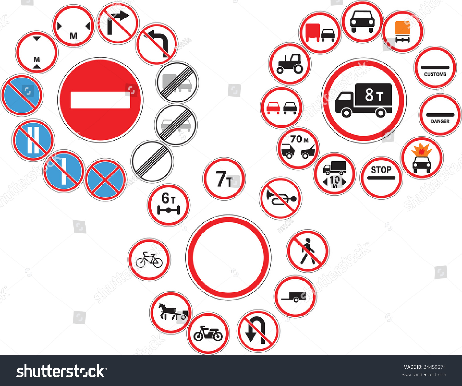 Prohibitive Traffic Signs Stock Vector (Royalty Free) 24459274