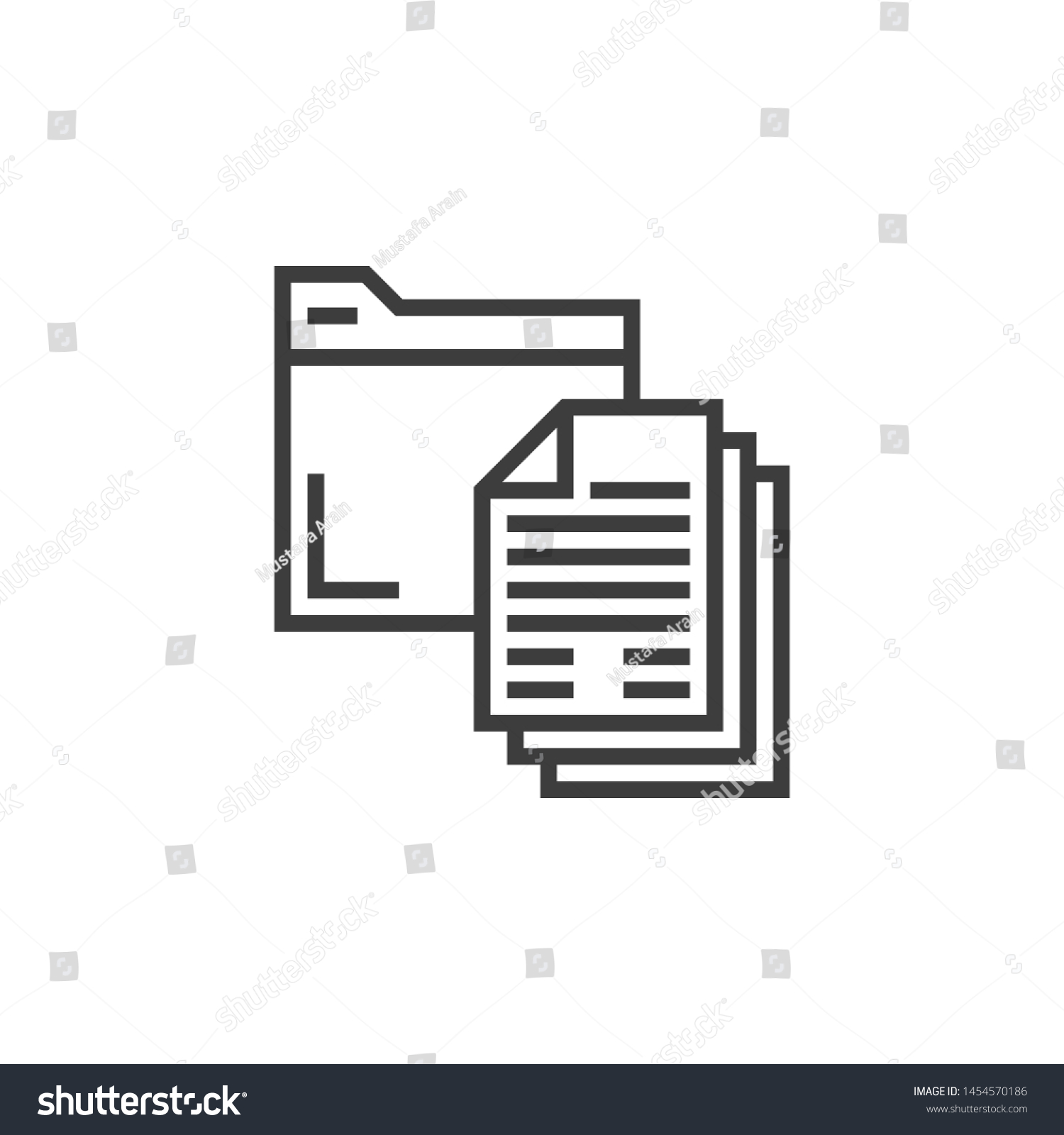 Project Documentation Vector Illustration Outline Sign Stock Vector ...
