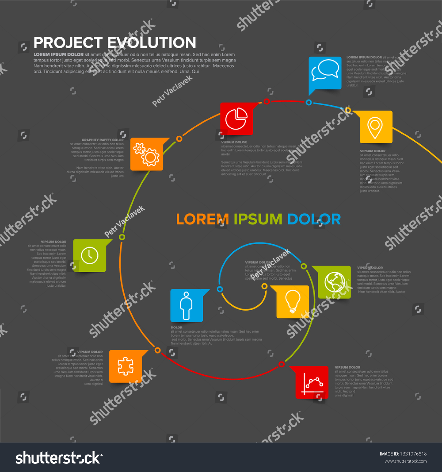 Project Evolution Timeline Template Spiral Model 库存矢量图（免版税）1331976818 ...