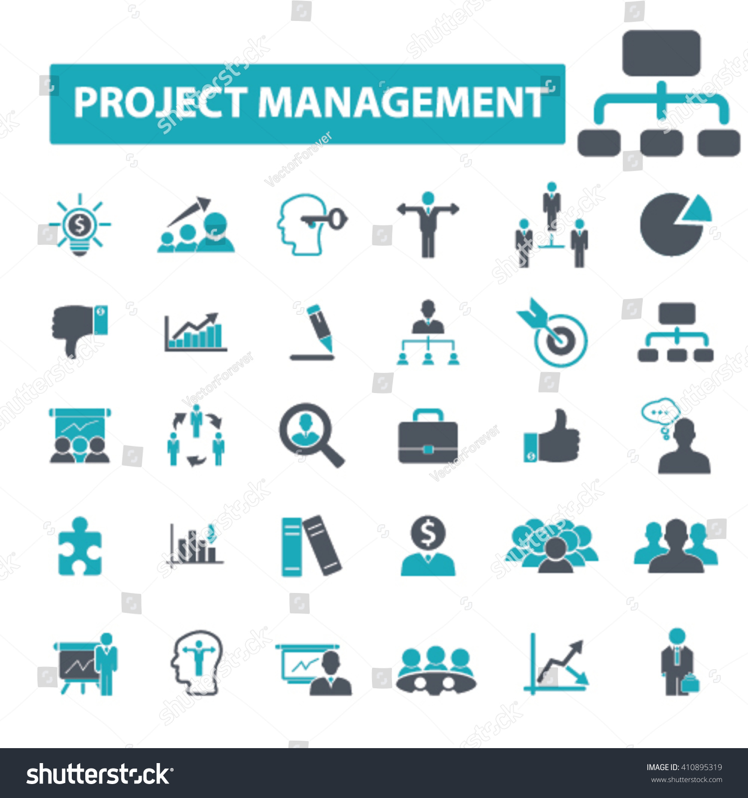 Vektor Stok Project Management Icons (Tanpa Royalti) 410895319 ...