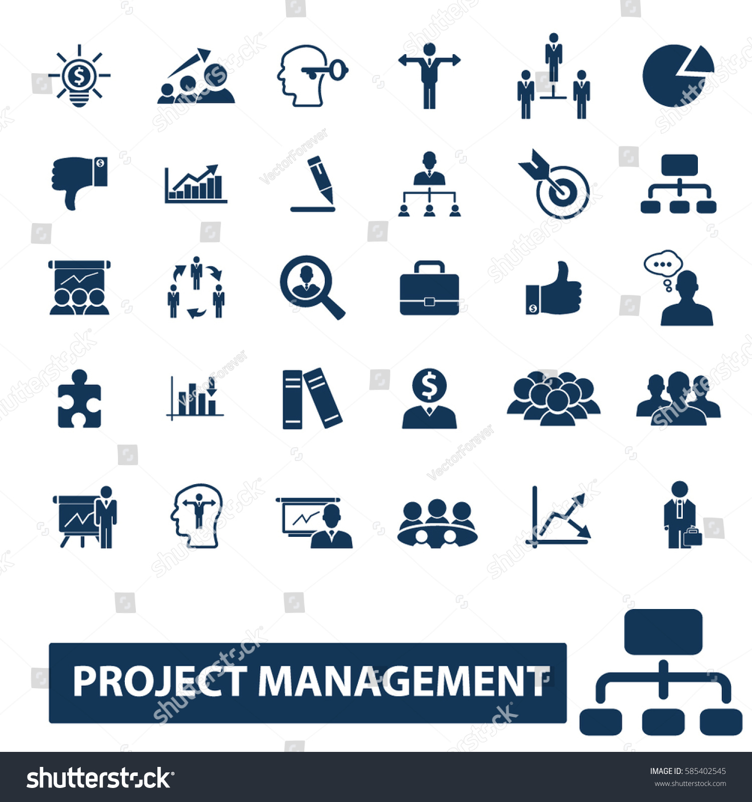 Project Management Icons Stock Vector 585402545 - Shutterstock