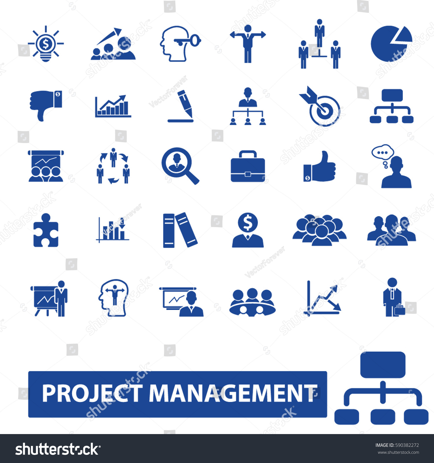 Project Management Icons Stock Vector (Royalty Free) 590382272 ...