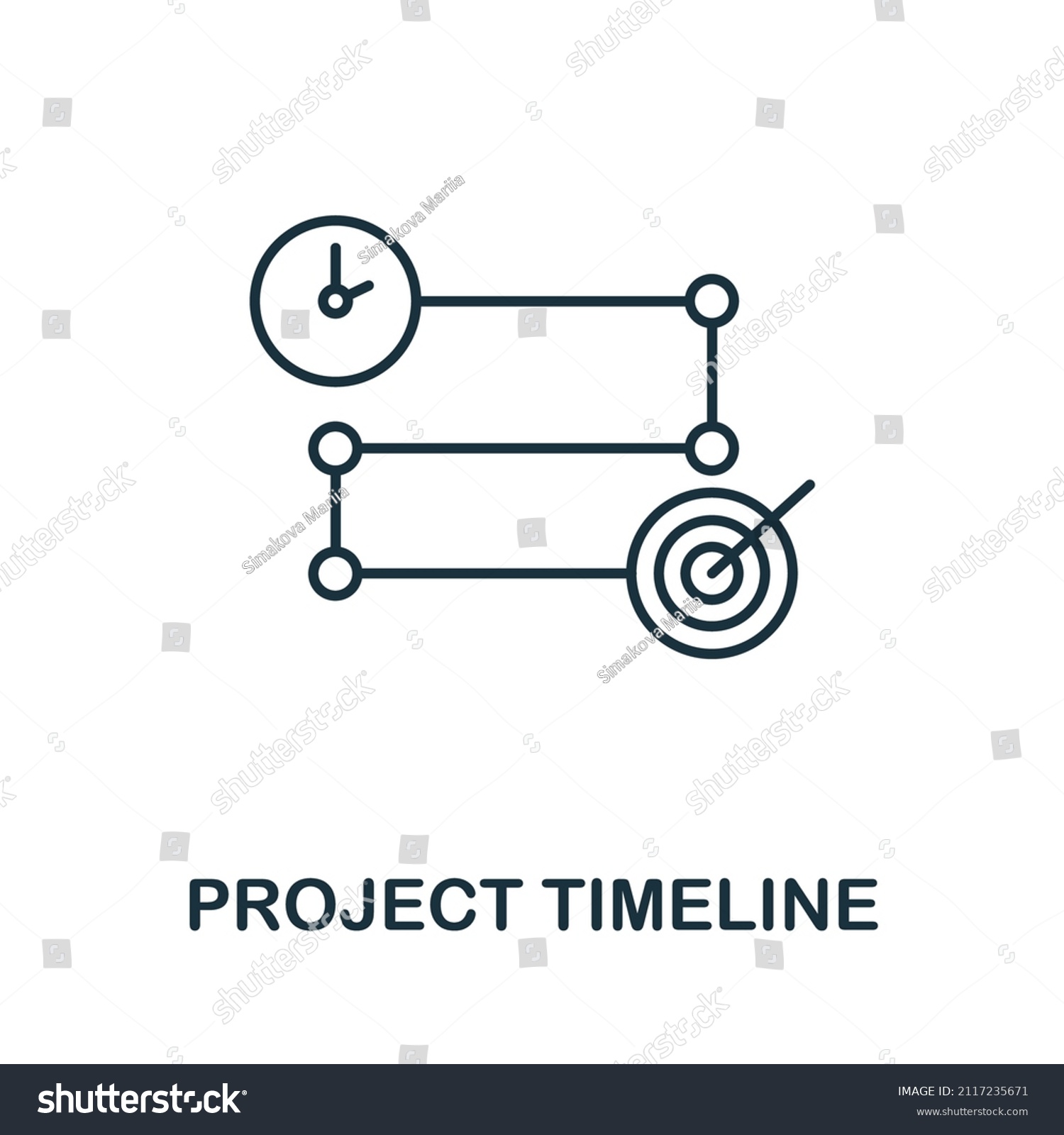 Project Timeline Icon Line Element Project Stock Vector (Royalty Free ...