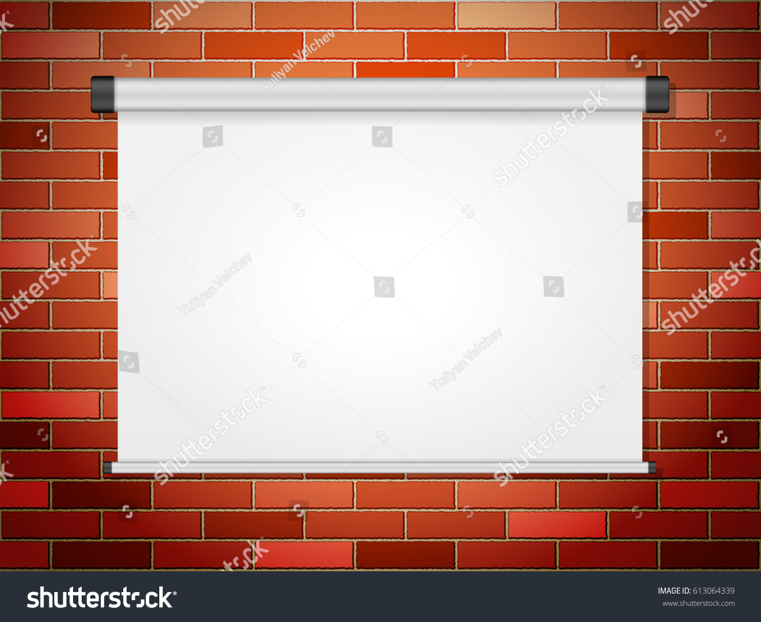 Projection Screen On Brick Wall Stock Vector (Royalty Free) 613064339 ...