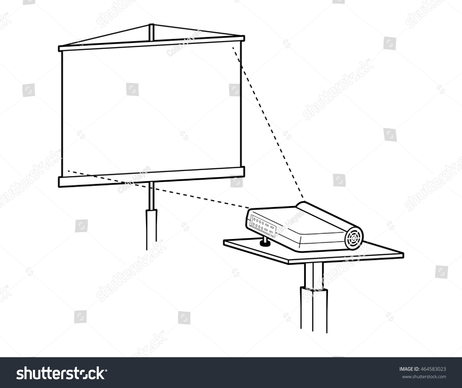 Projector Blank Projection Screen Vector Illustration Stock Vector ...