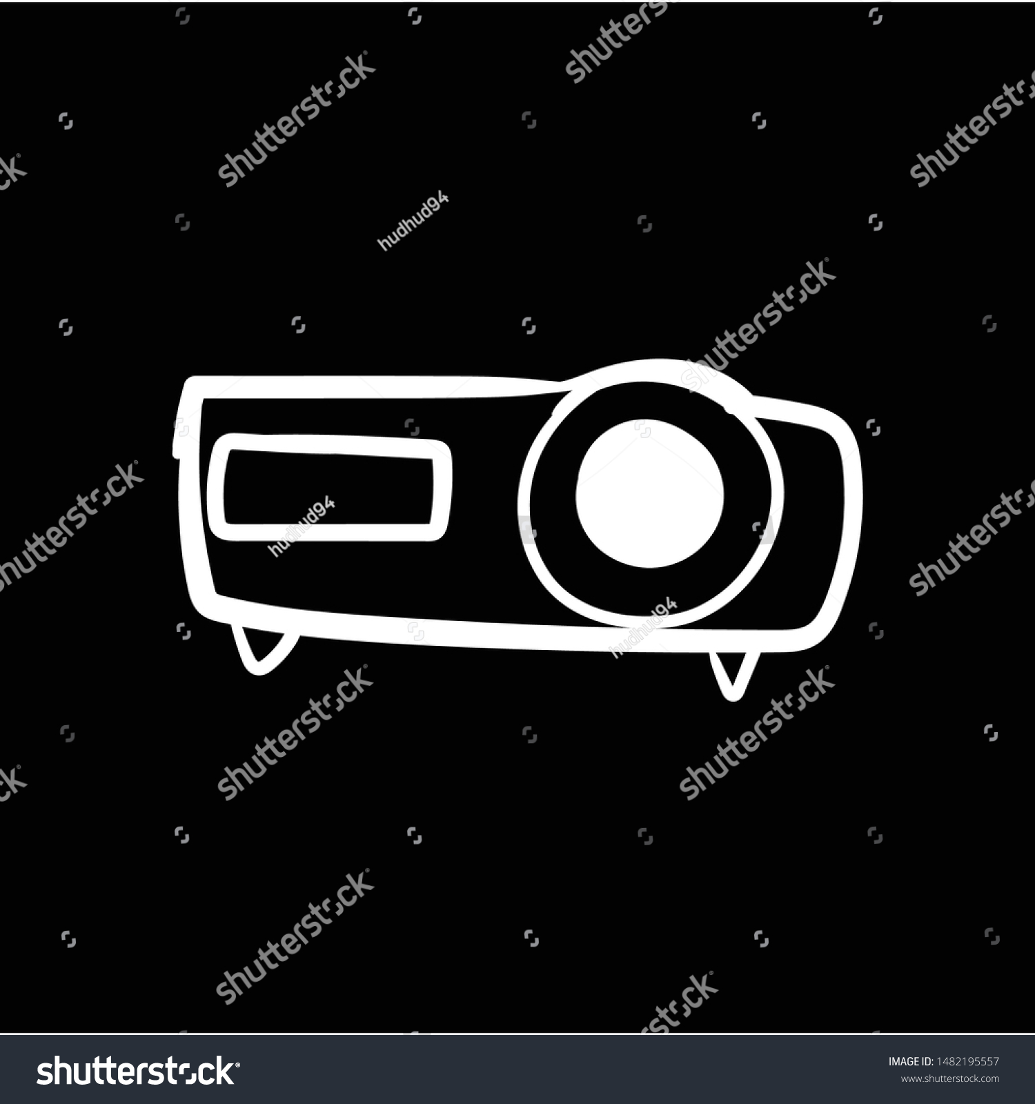 Projector Doodle Hand Drawing Vector Flat: vector de stock (libre de ...