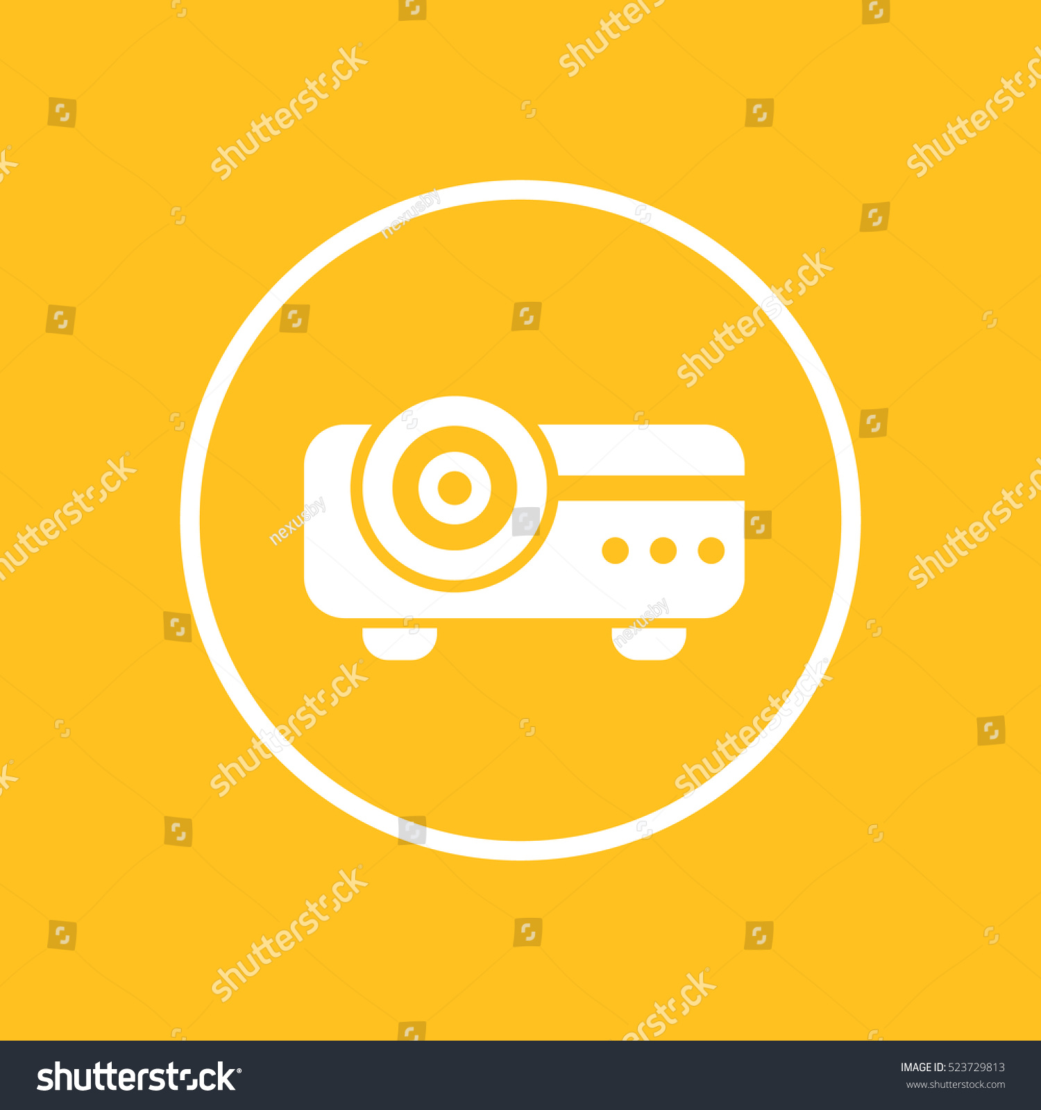 Projector Icon Circle Vector Illustration Stock Vector (Royalty Free ...