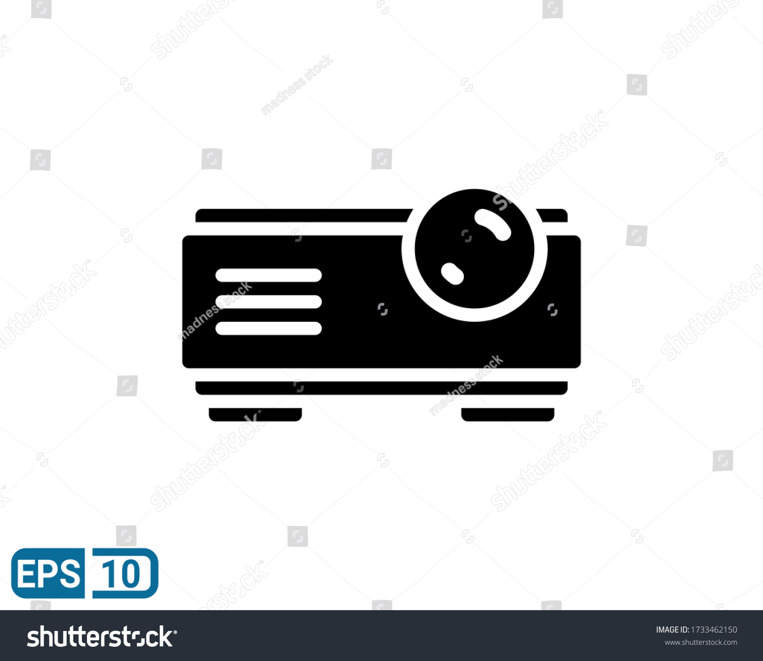 Projector Icon Solid Style Isolated On Stock Vector (Royalty Free ...