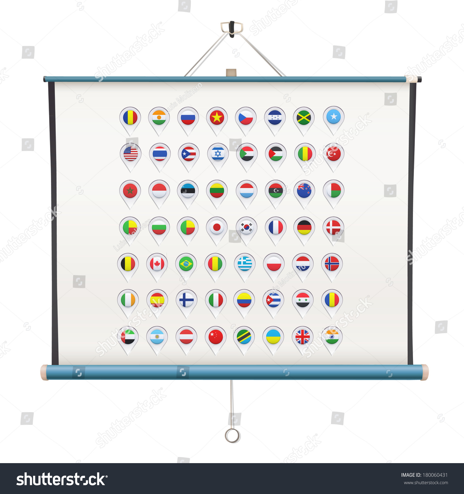 Projector Flag Icons Inside Vector Design Stock Vector (Royalty Free ...