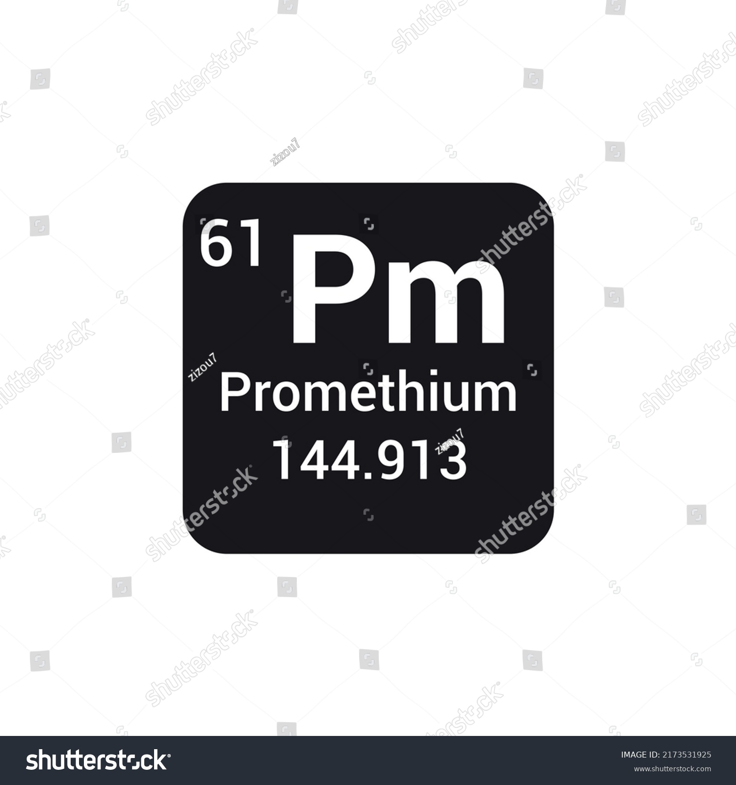 Promethium Chemical Element Periodic Table Stock Vector (Royalty Free ...