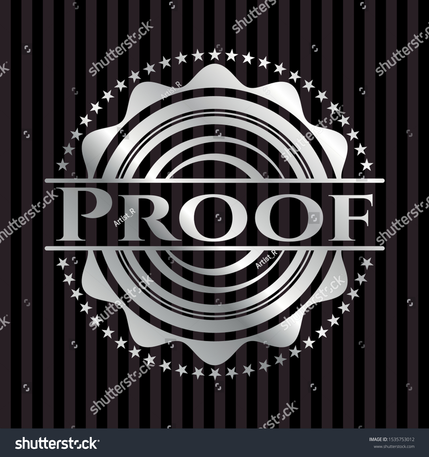 Proof Silvery Emblem Vector Illustration Mosaic Stock Vector Royalty