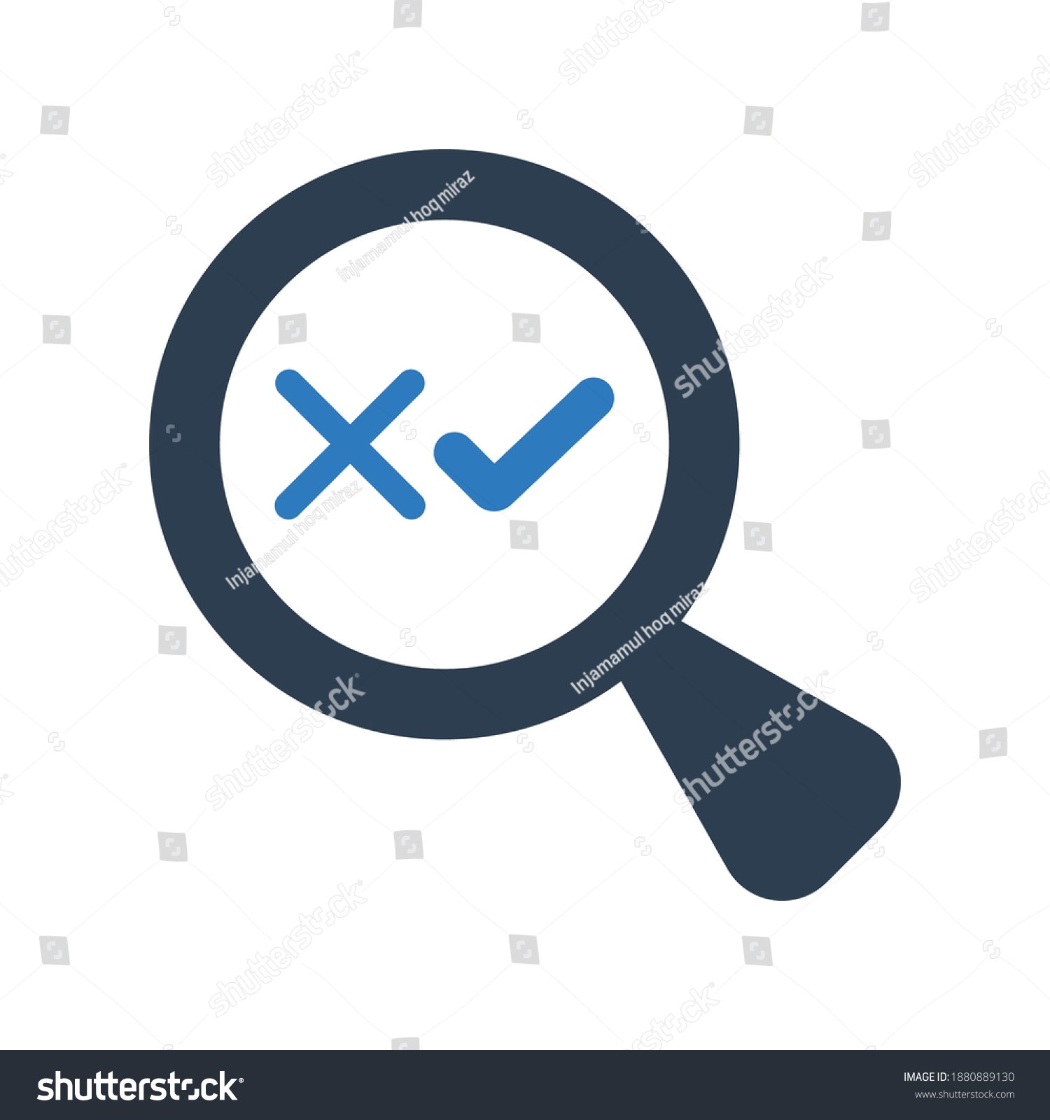 Proofreading Report Iconerror Correctionrightglass Vector Illustration ...